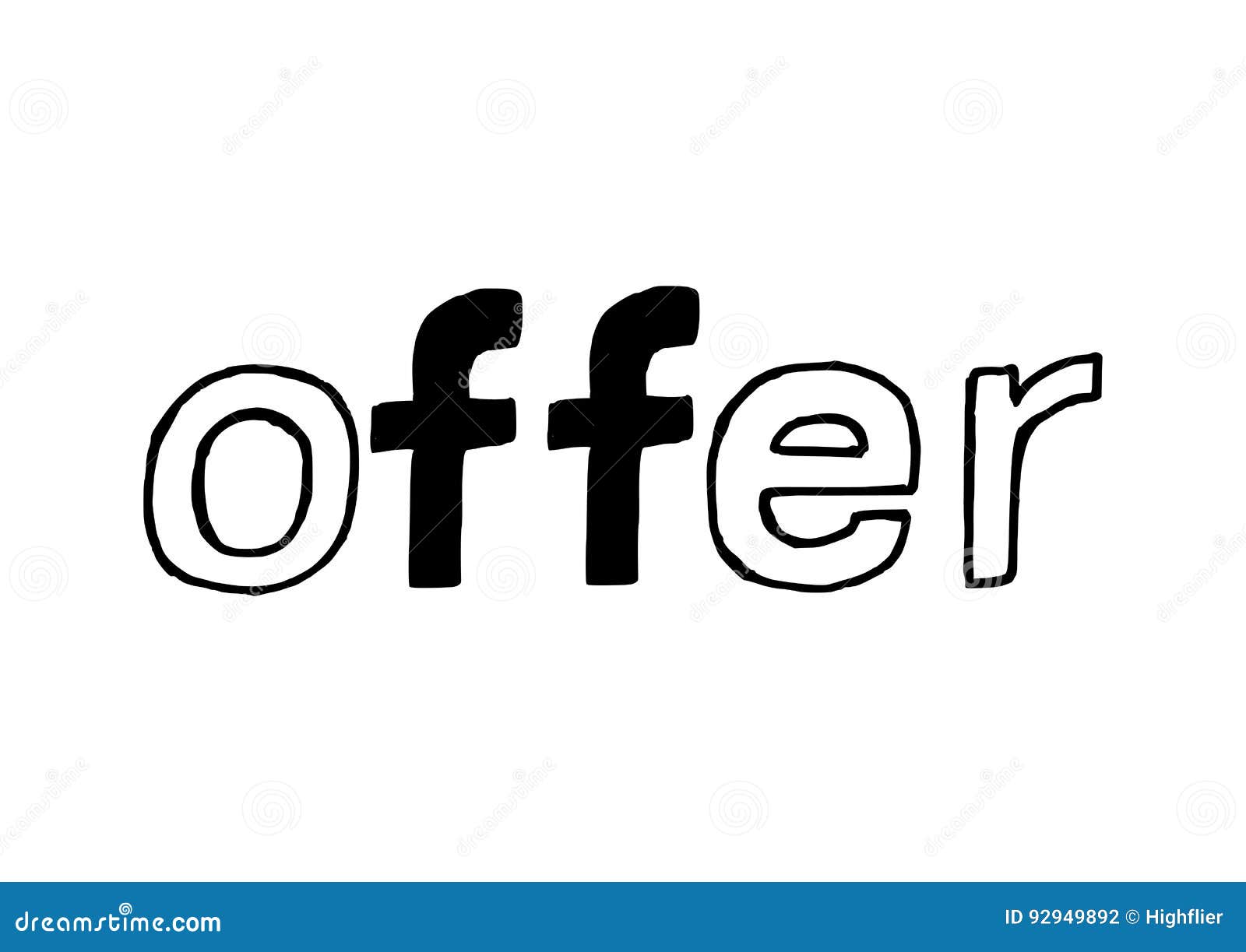 Oferta - Letras Dibujadas Mano Aisladas Ilustración del Vector ...