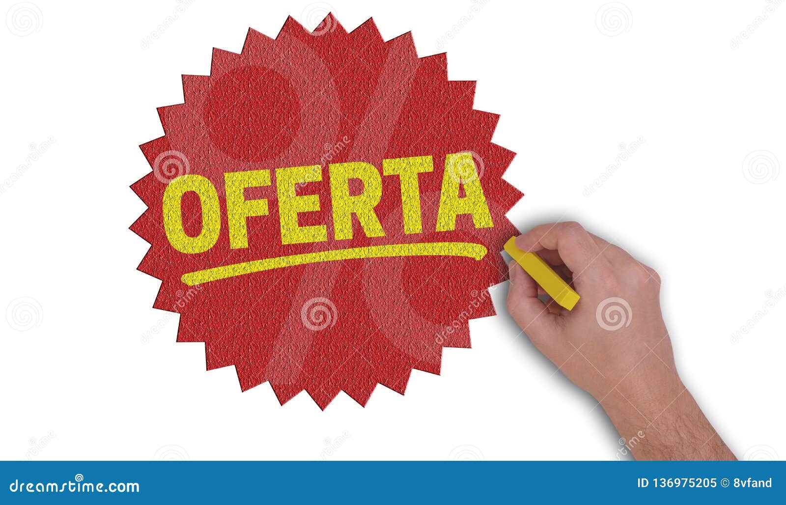 Oferta Sign is Painted by Hand Stock Image - Image of rebate, percent ...