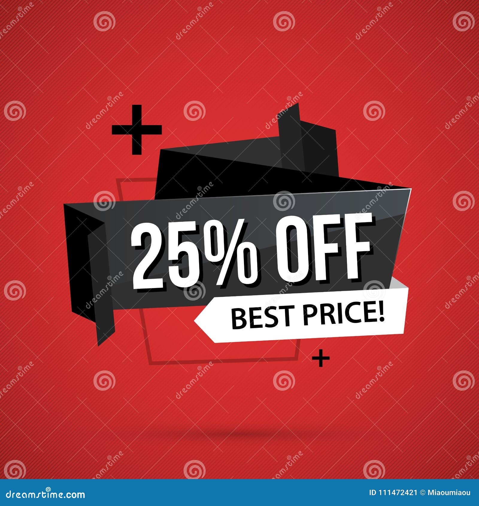25 Off Banner Template in Business Origami Style Stock Vector ...