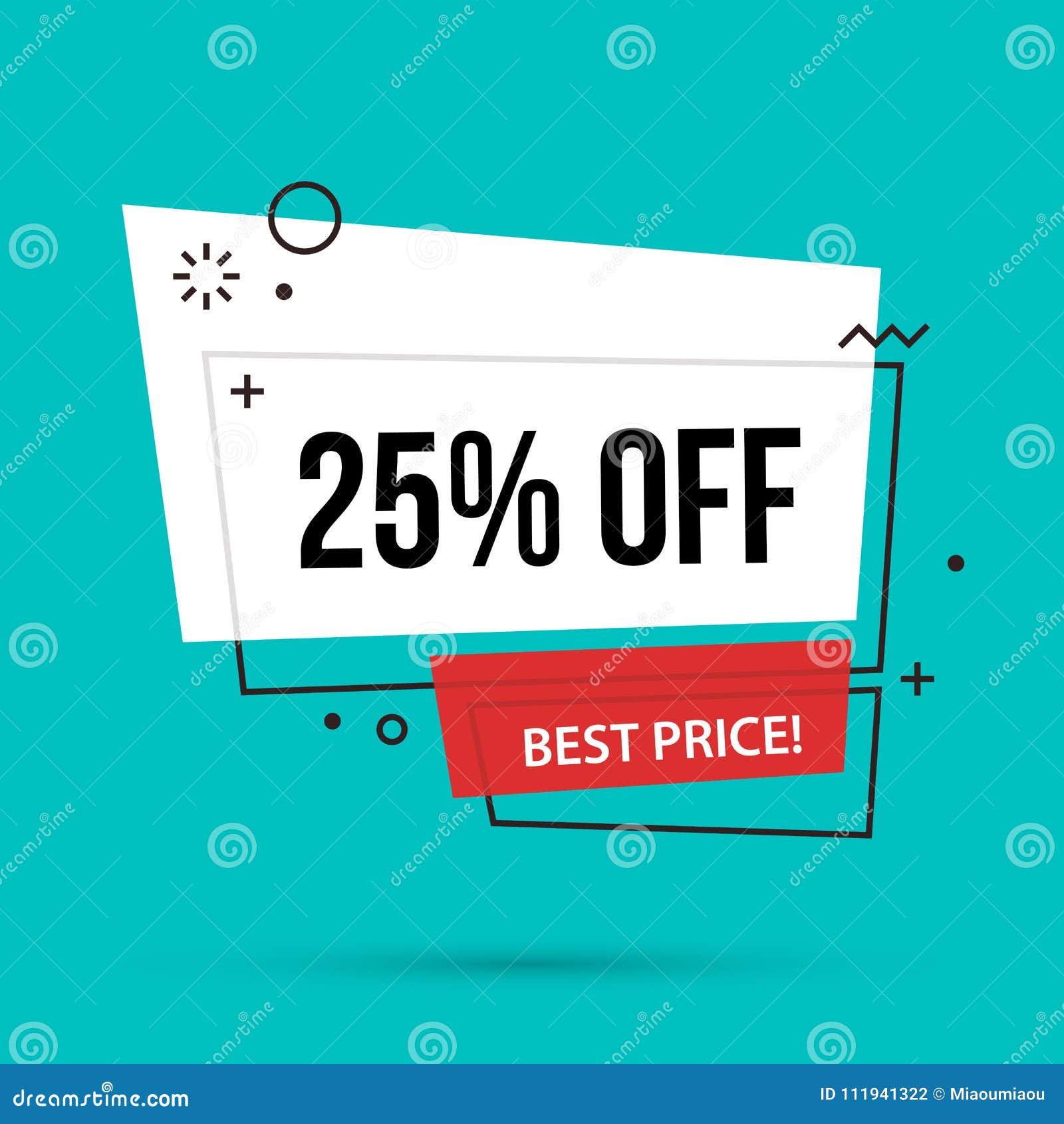25 Off Banner Template in Colorful Memphis Style Stock Illustration ...