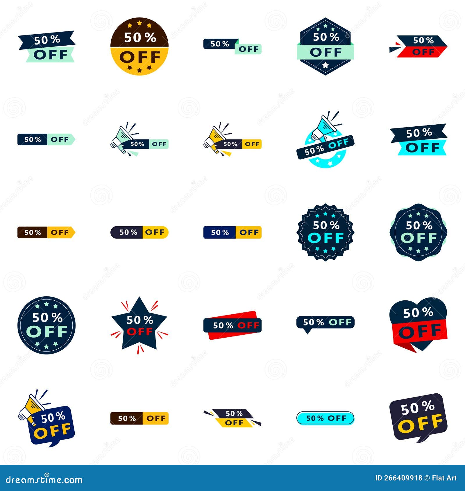 50 Off Banners Set - Attractive Designs Stock Vector - Illustration of ...