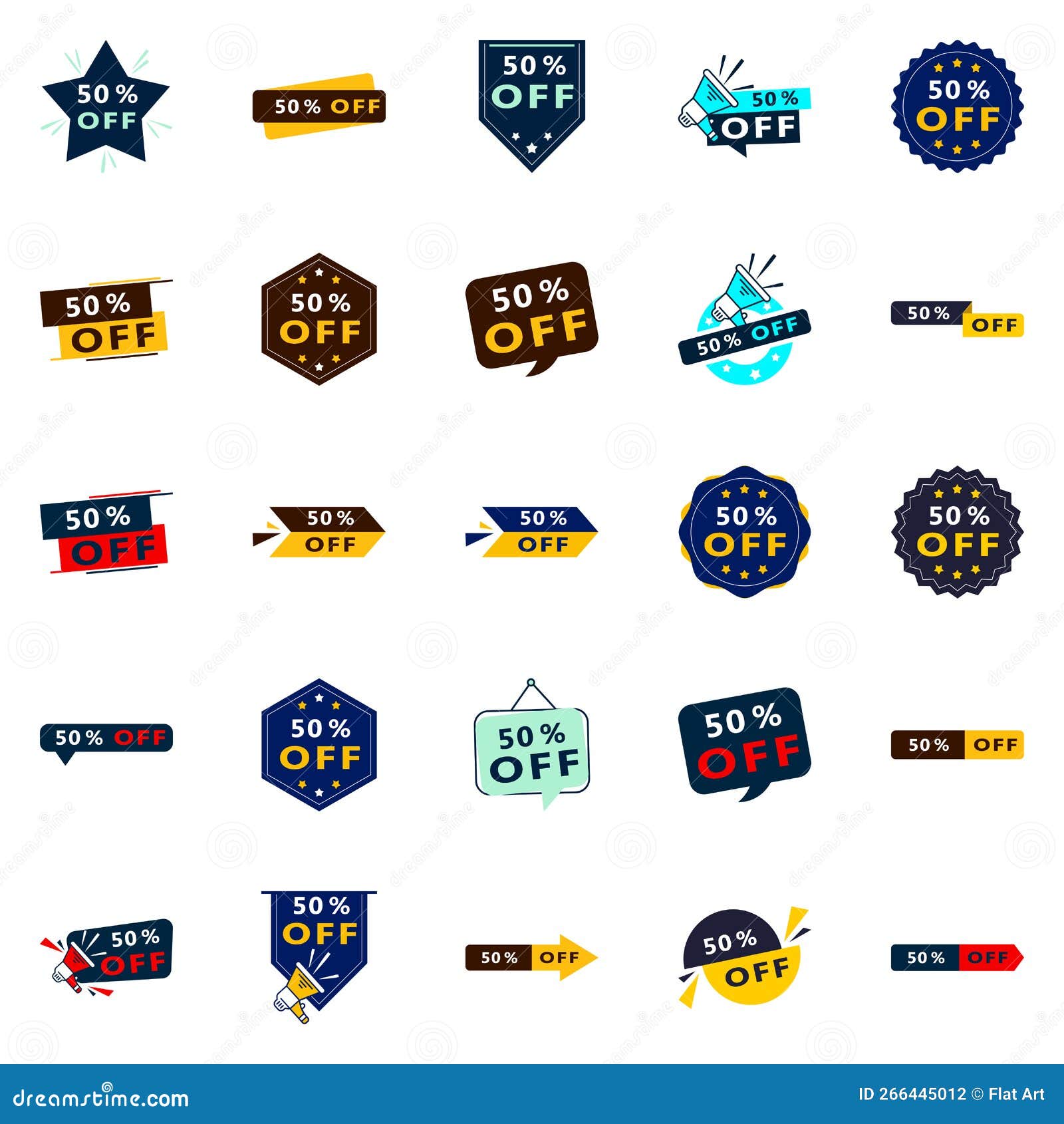 50 Off Banners Set - Attractive Designs Stock Vector - Illustration of ...