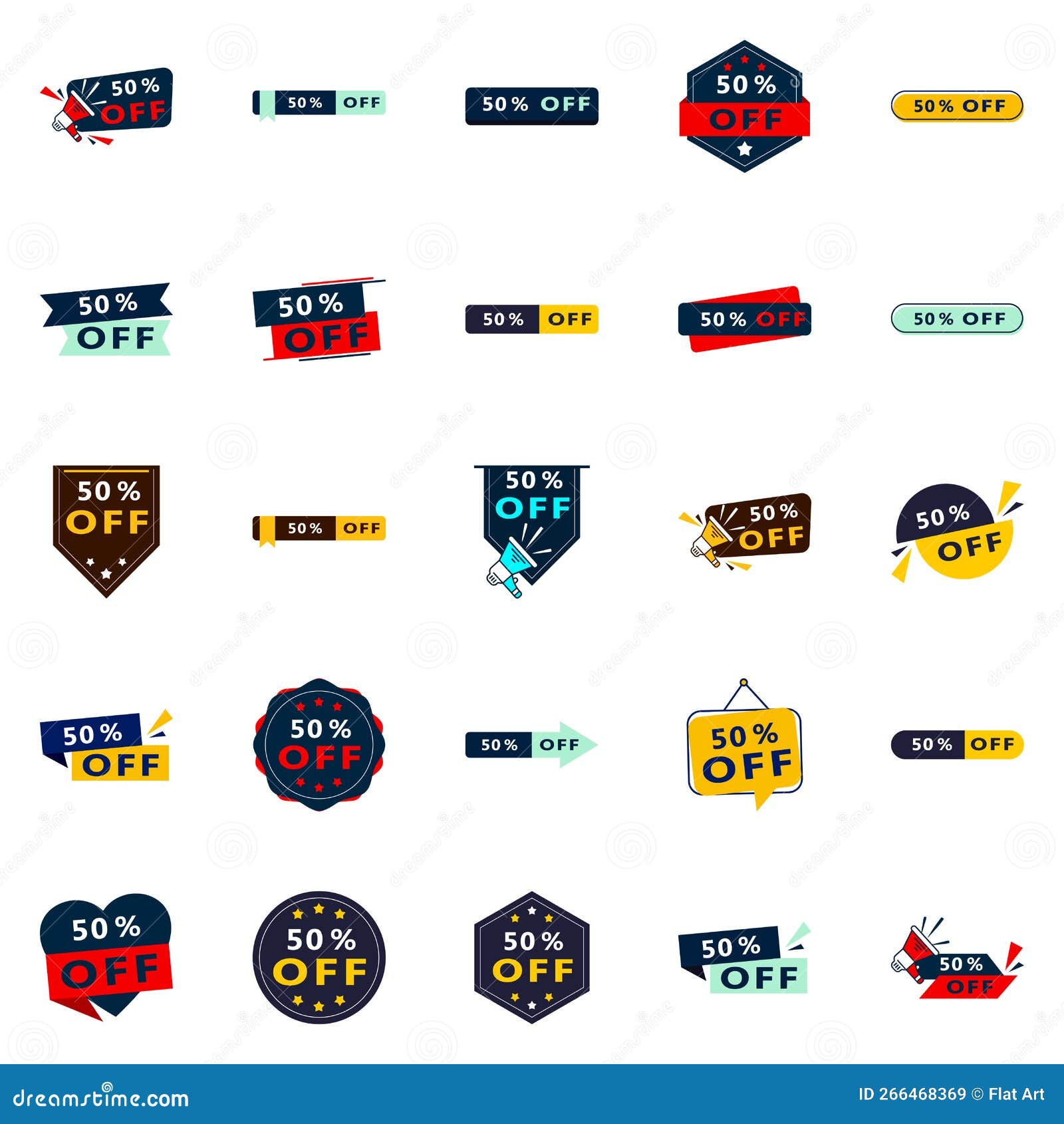 50 Off Banners Set - Attractive Designs Stock Vector - Illustration of ...