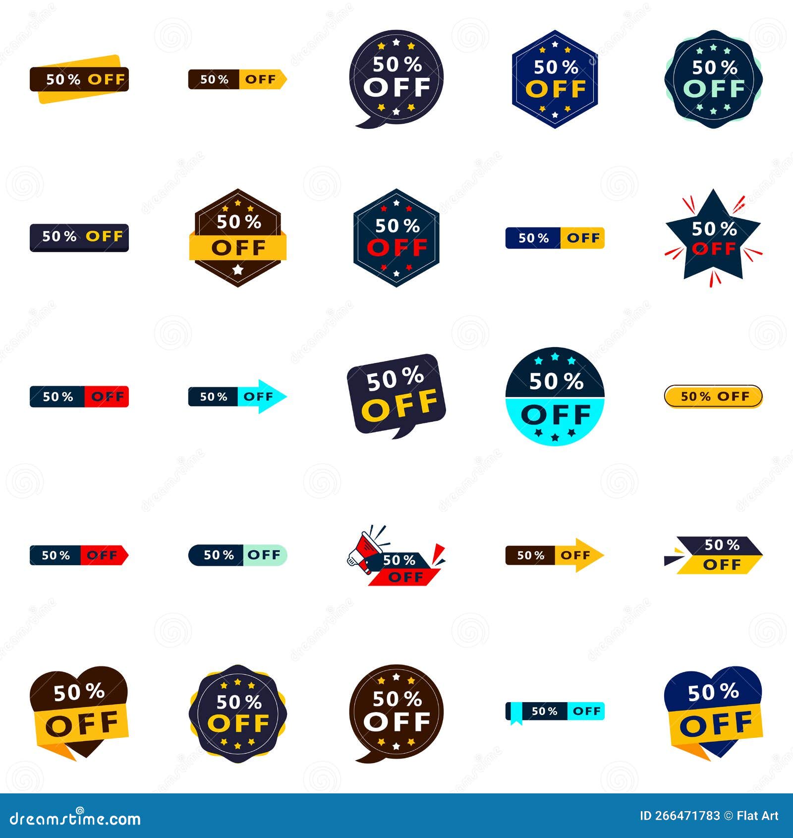 50 Off Banners Set - Attractive Designs Stock Vector - Illustration of ...