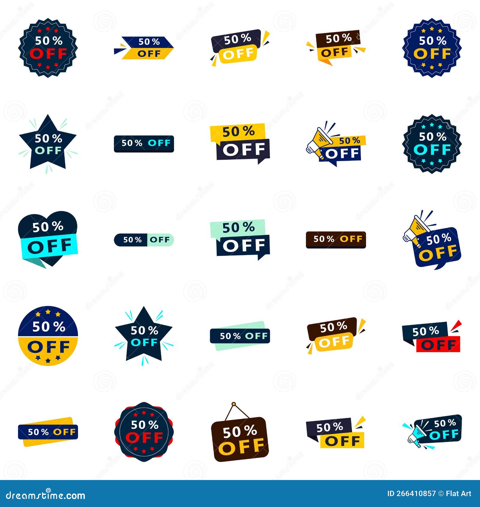 50 Off Banners Set - Different Styles Stock Vector - Illustration of ...