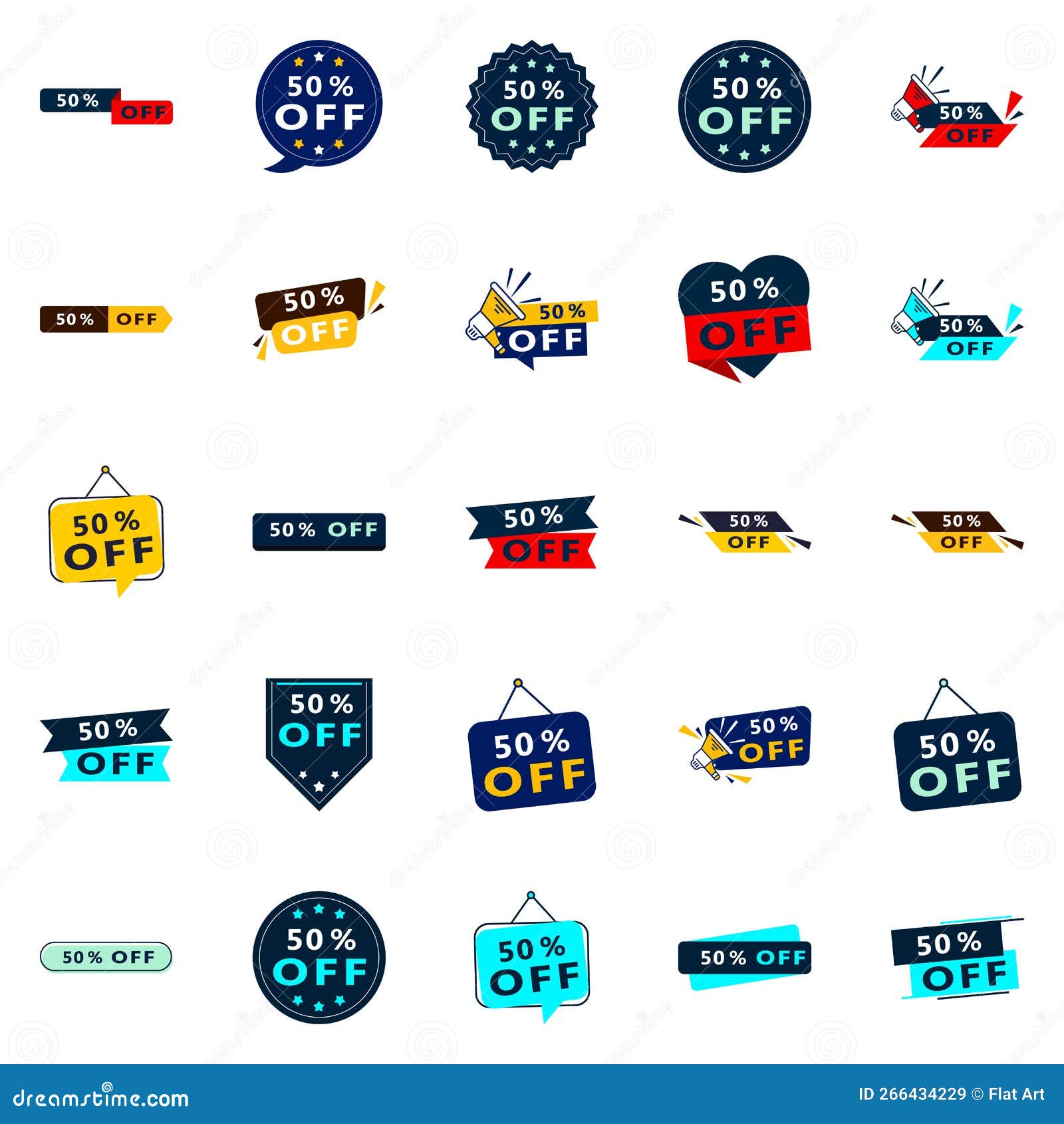 50 Off Banners Set - Different Styles Stock Vector - Illustration of ...