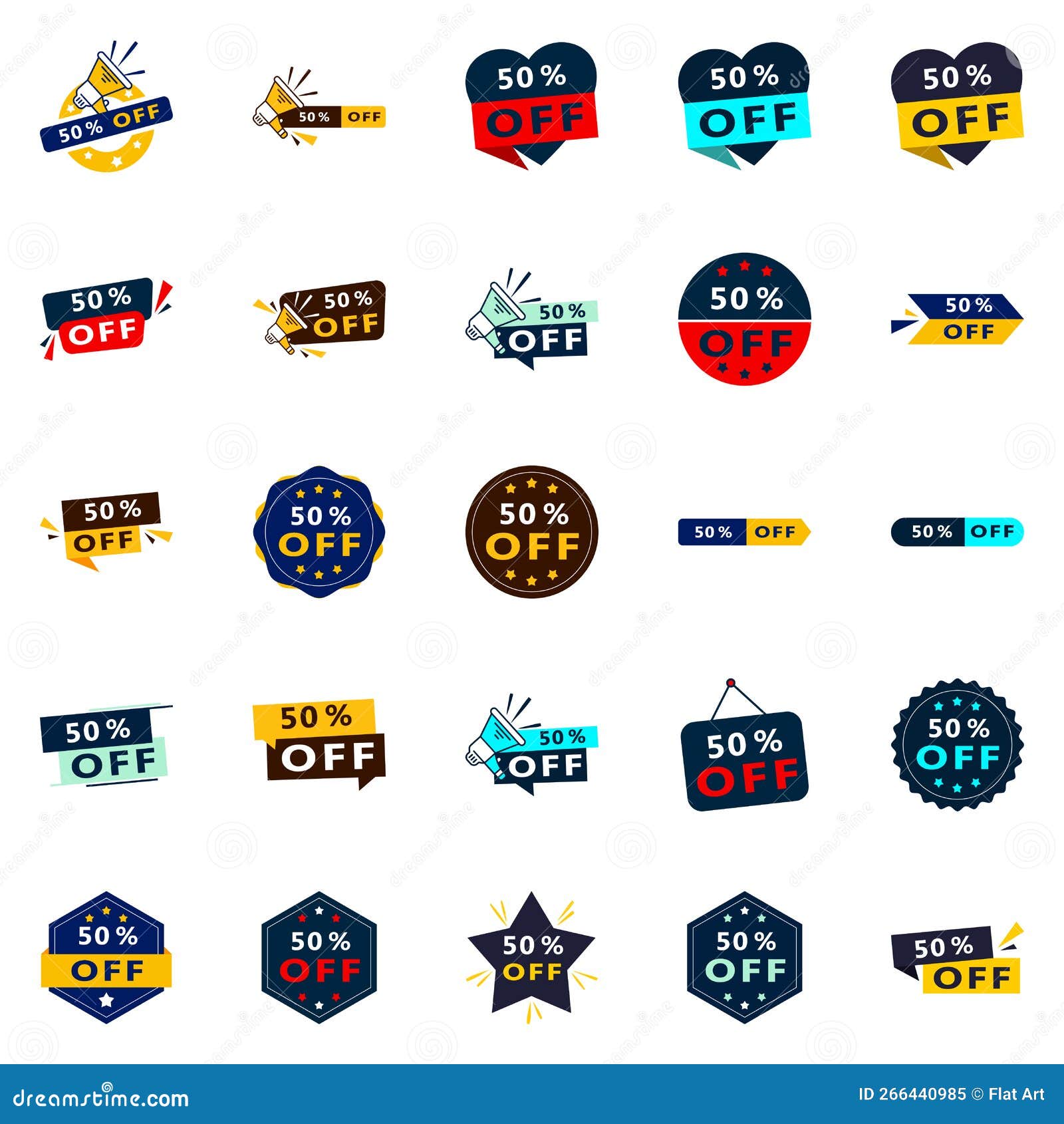 50 Off Banners Set - Different Styles Stock Vector - Illustration of ...