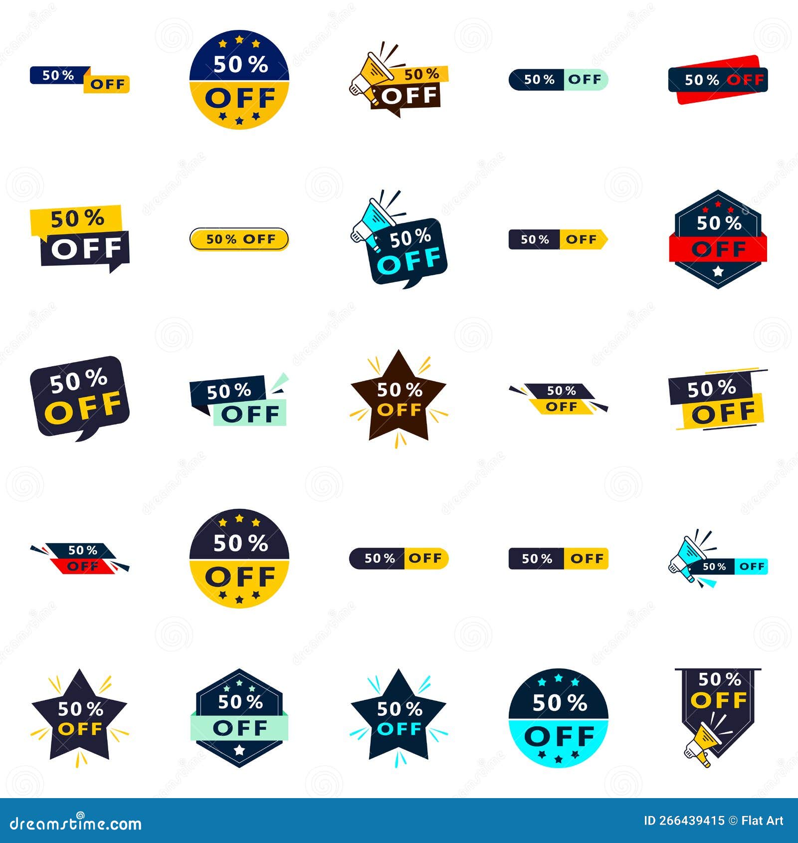 50 Off Banners Set - 25 Unique Styles Stock Vector - Illustration of ...