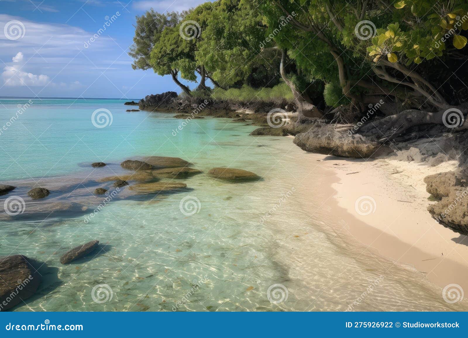 Off-the-beaten-path Beach with Crystal Clear Waters and Soft Sand Stock ...