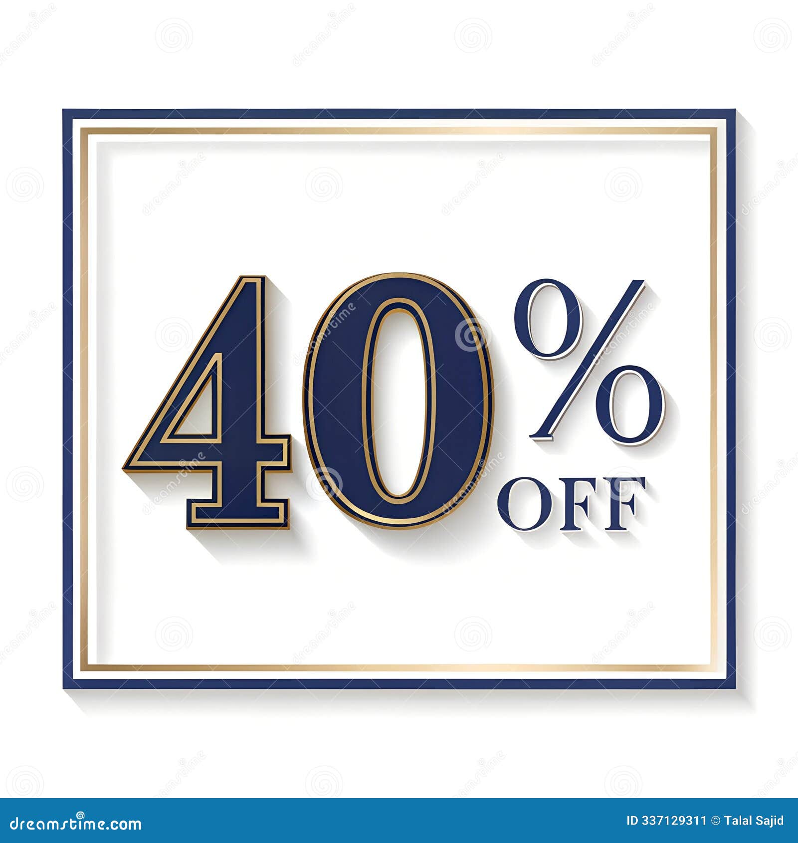 40 Off in Bold Navy Blue Letters on a Crisp White Background Stock ...