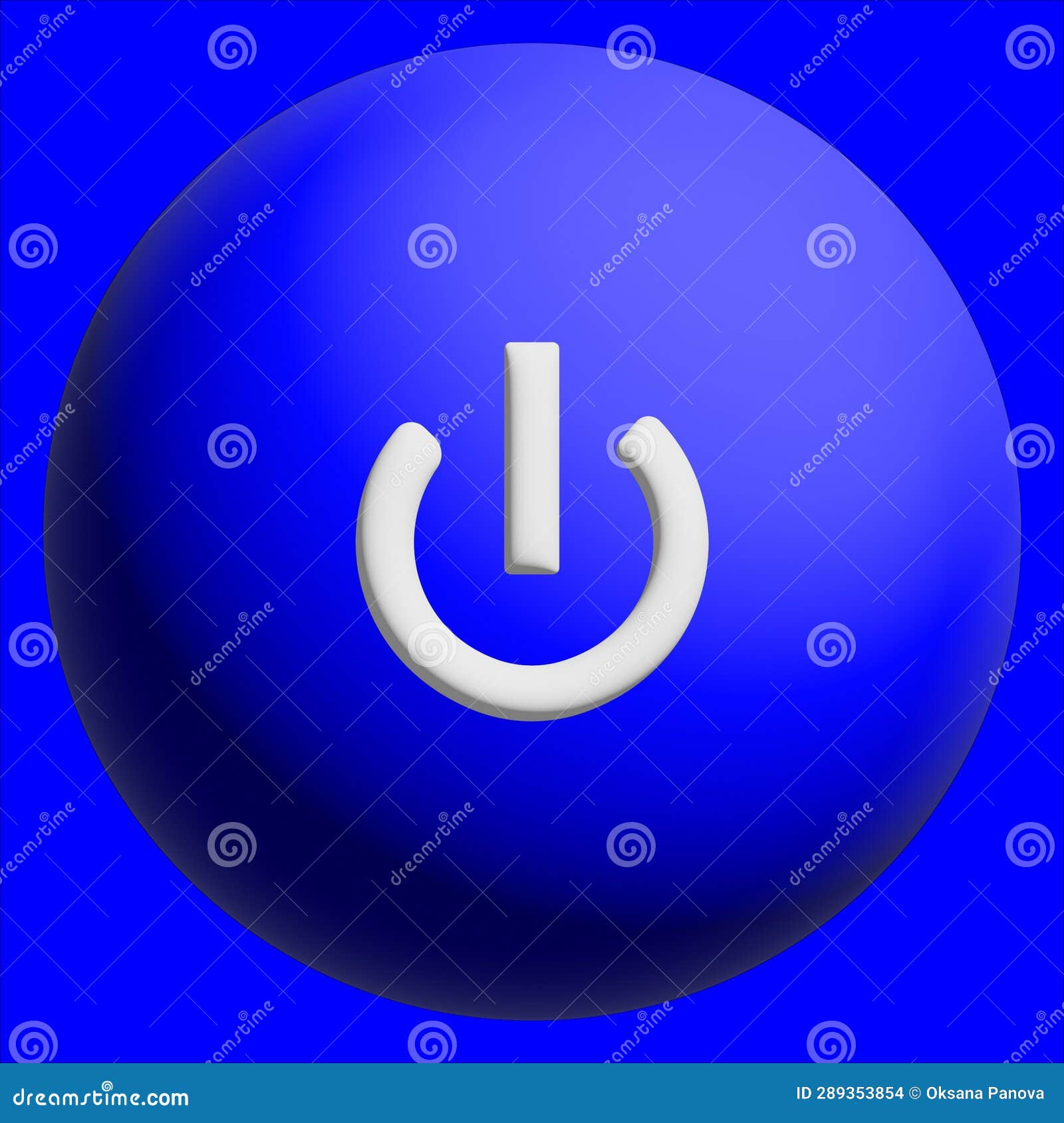 On or Off Button on a Blue Background. Bright Vector, 3D Button Stock ...