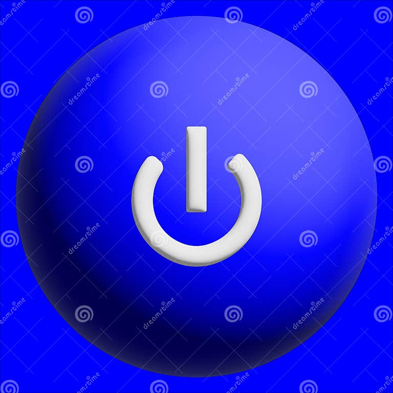 On or Off Button on a Blue Background. Bright Vector, 3D Button Stock ...