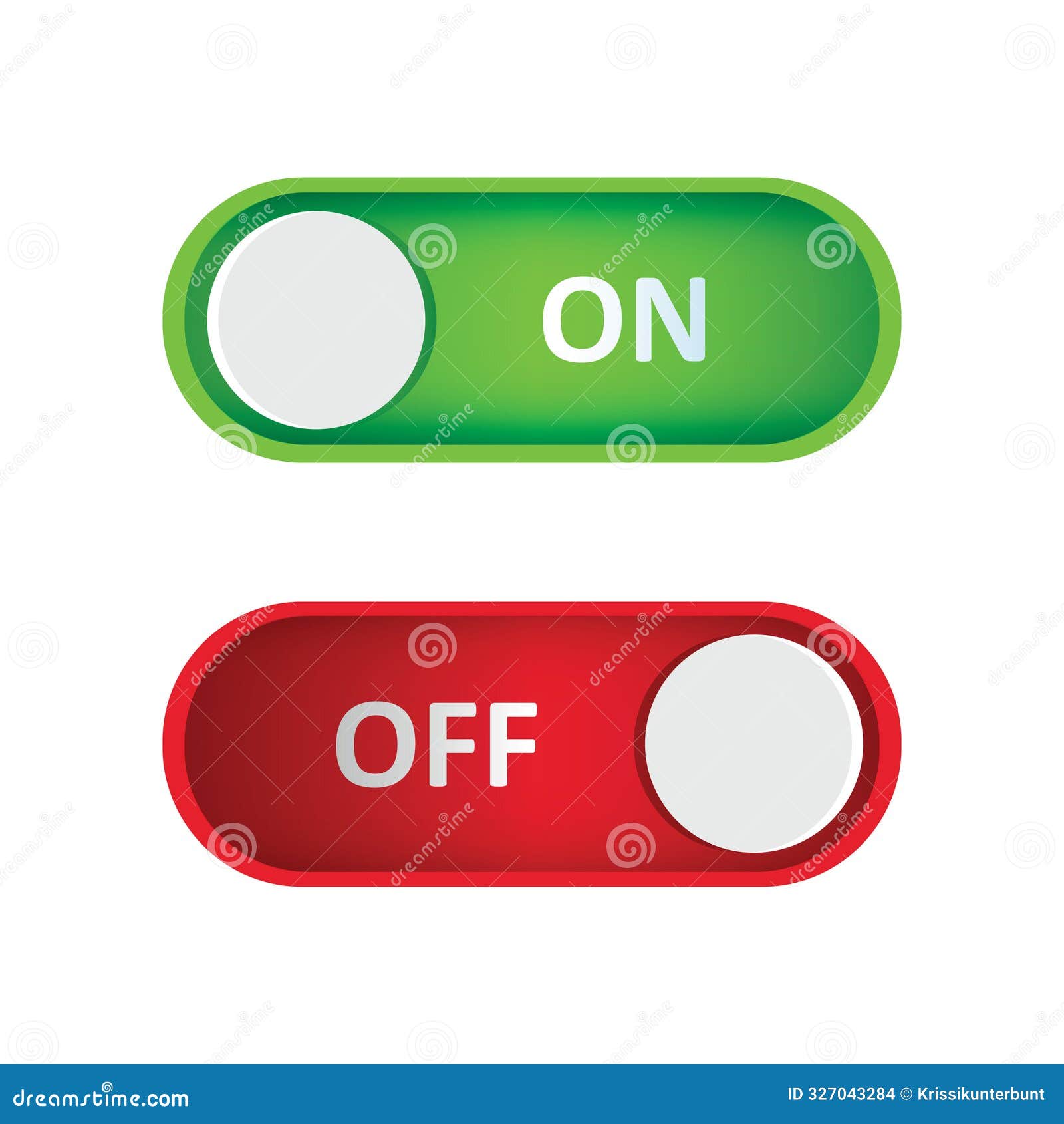 On and Off Button in Green and Red Color Stock Vector - Illustration of ...