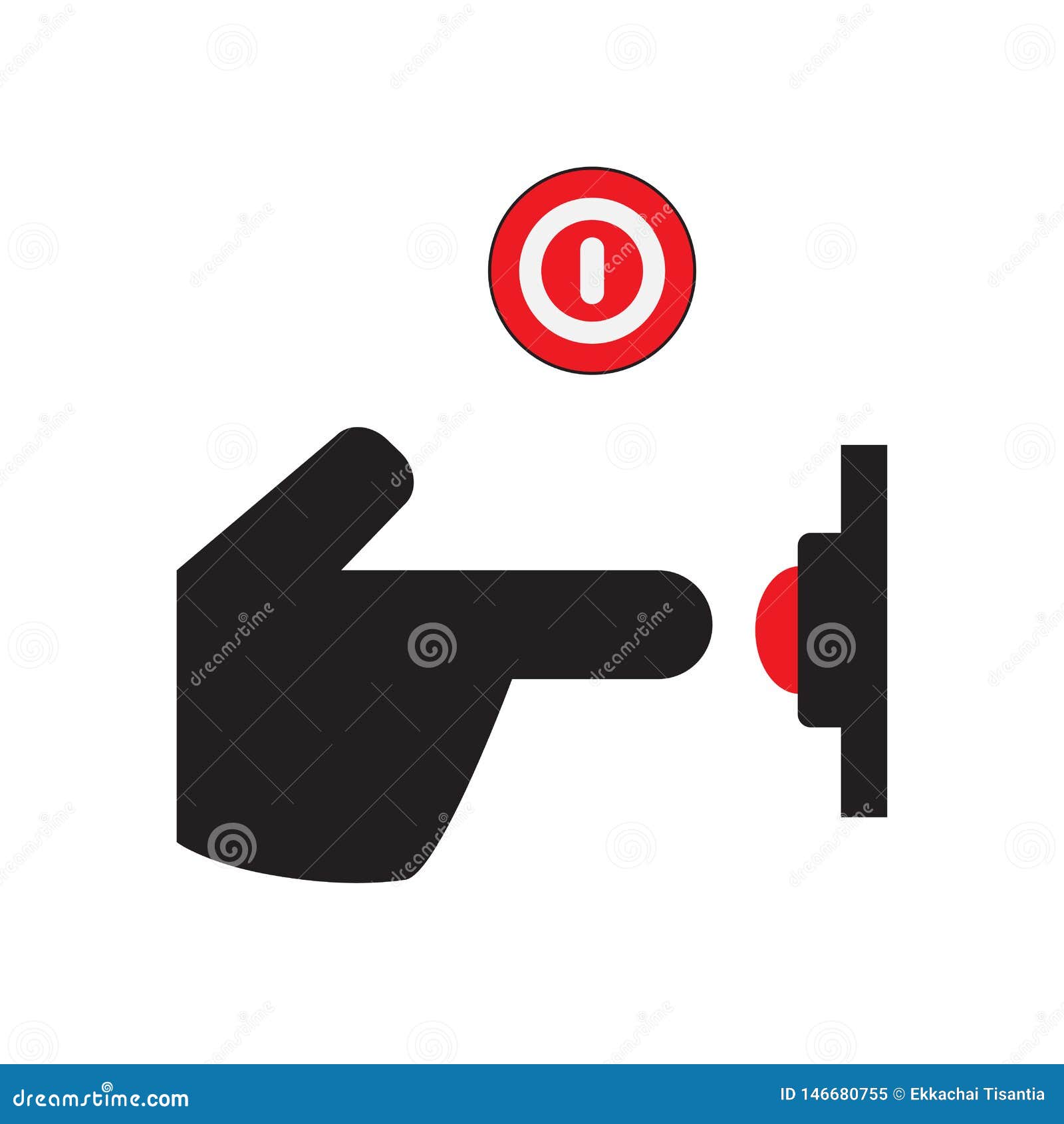 On Off Button Icon. Hand Icon Stock Vector - Illustration of choice ...