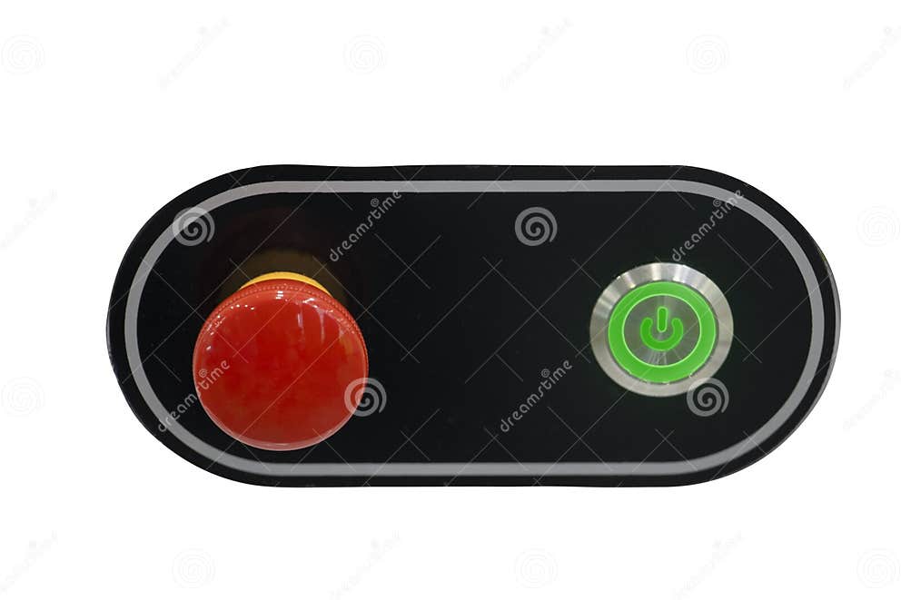 On and Off Button, Red and Green, Isolate on White Stock Image - Image ...