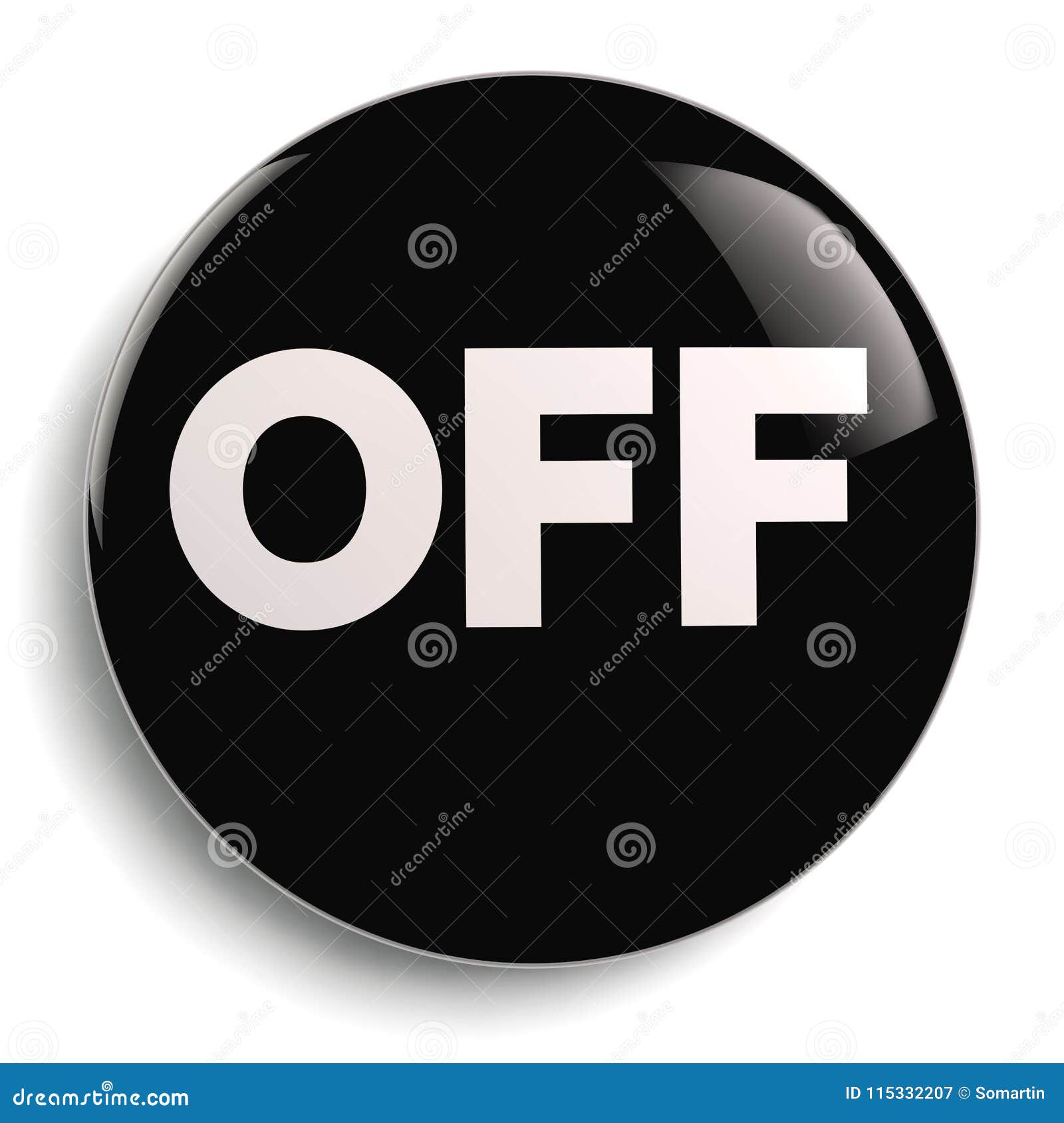 Off Button Round Black Icon Stock Illustration - Illustration of ...