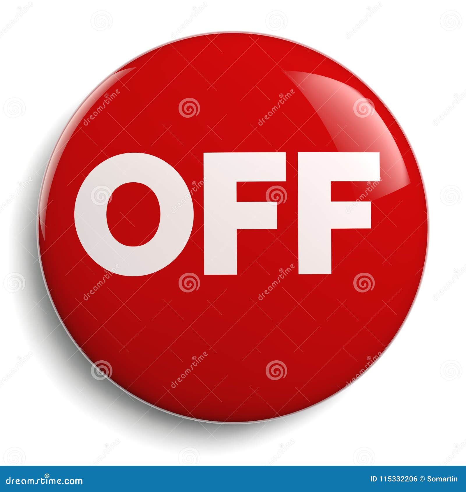 Off Button Round Red Icon stock illustration. Illustration of icon ...