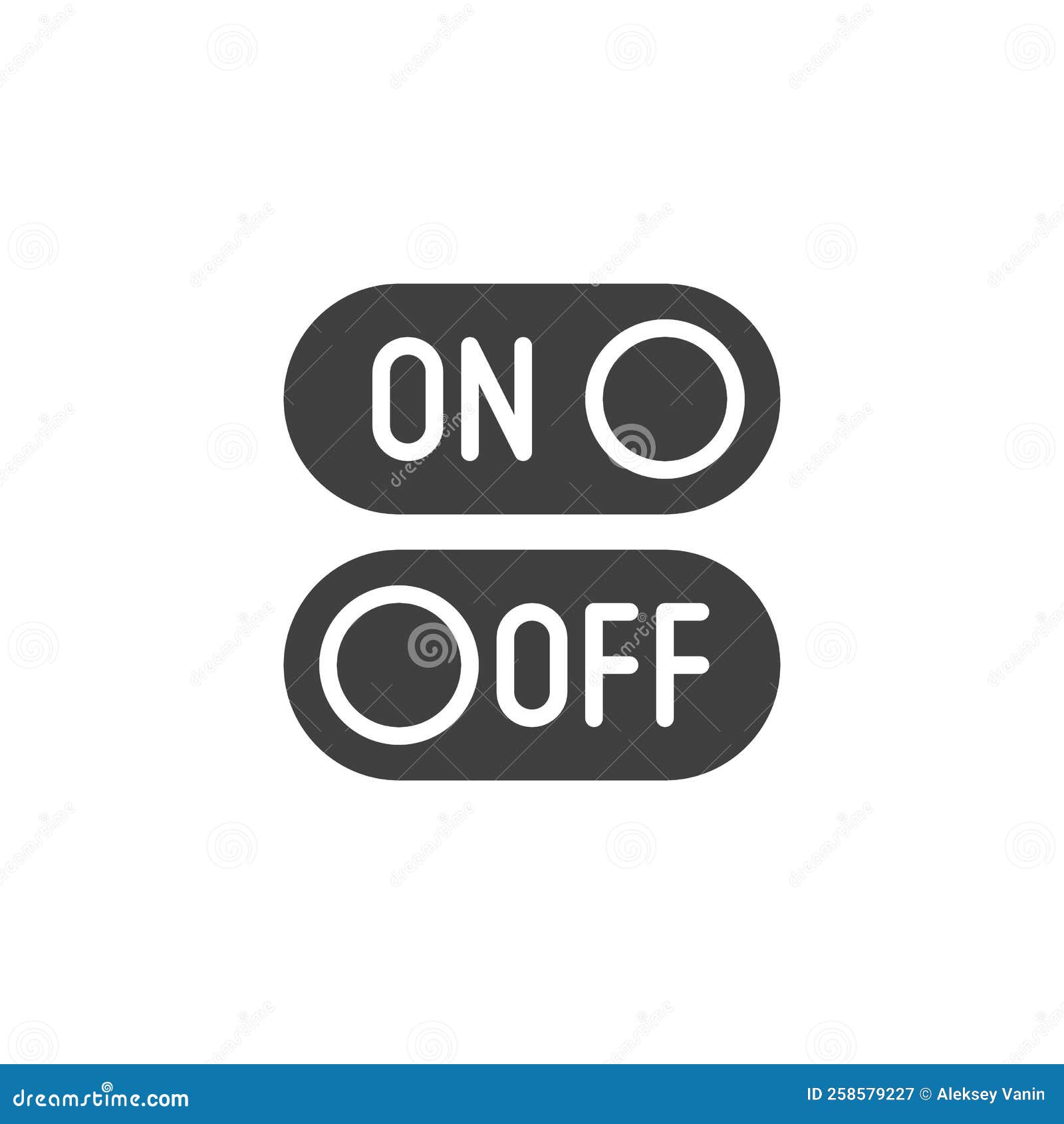 On off button vector icon stock vector. Illustration of press - 258579227