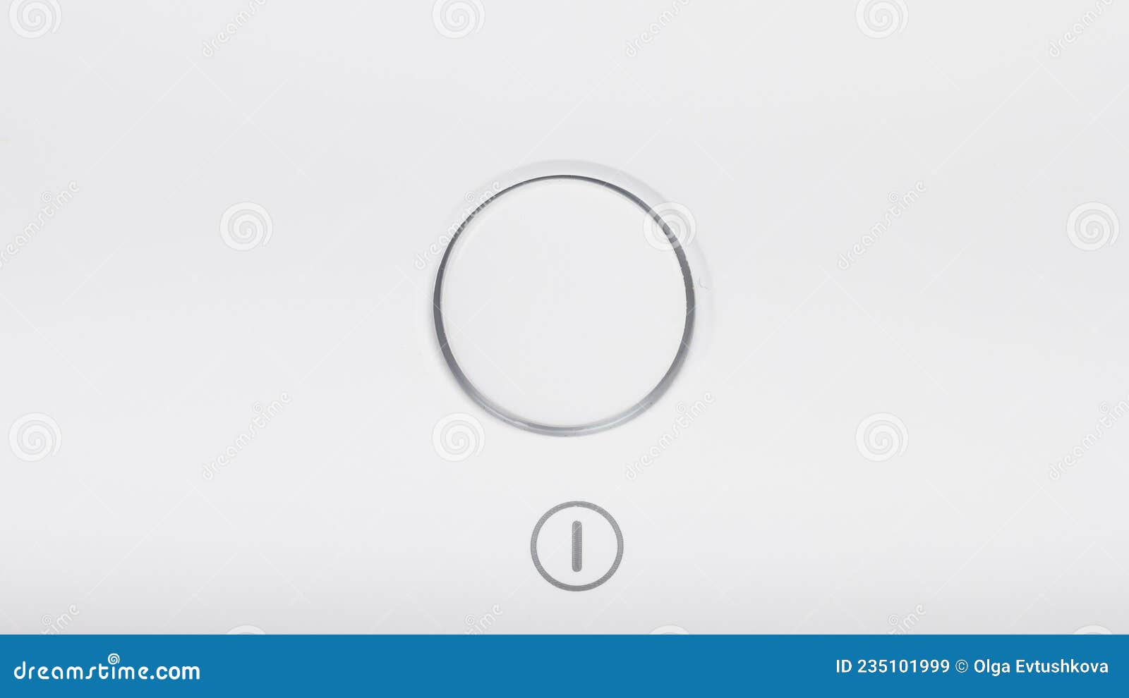On and Off Button on the White Control Panel of the Appliance Stock ...