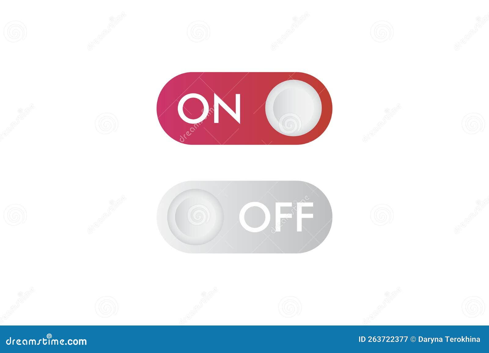 On and Off Buttons with Inscription Mockup. Stock Vector - Illustration ...