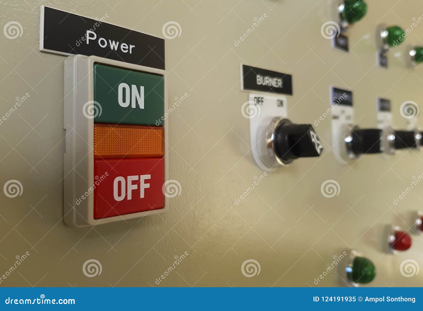 On and Off Buttons for Start and Stop Machine. Stock Image - Image of ...