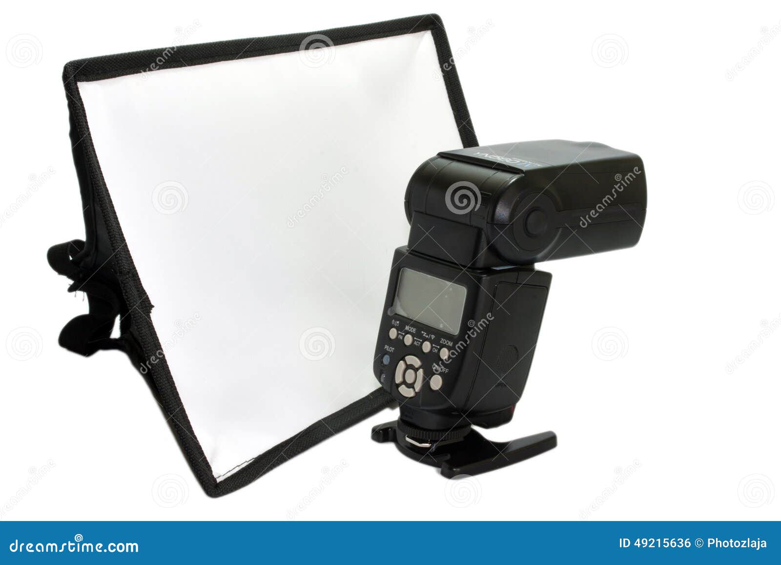 Off Camera Flash and White Diffuser Stock Photo - Image of shoe ...