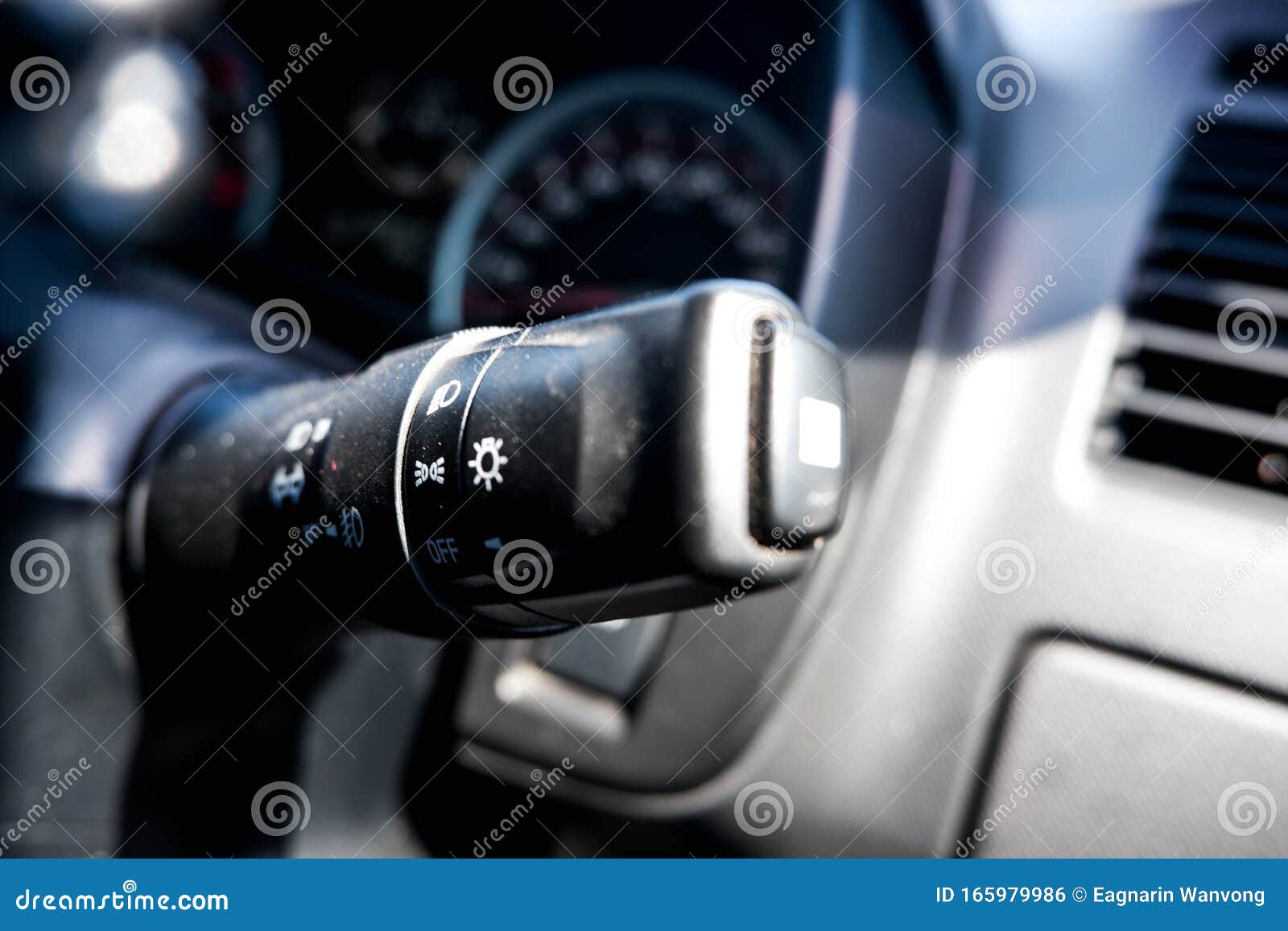 On-off car light switch stock photo. Image of detail - 165979986