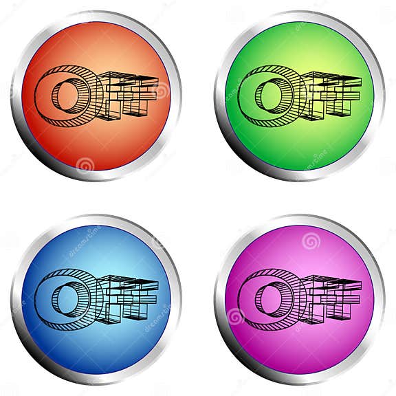 OFF Colored Circle Push Button Set Stock Vector - Illustration of ...