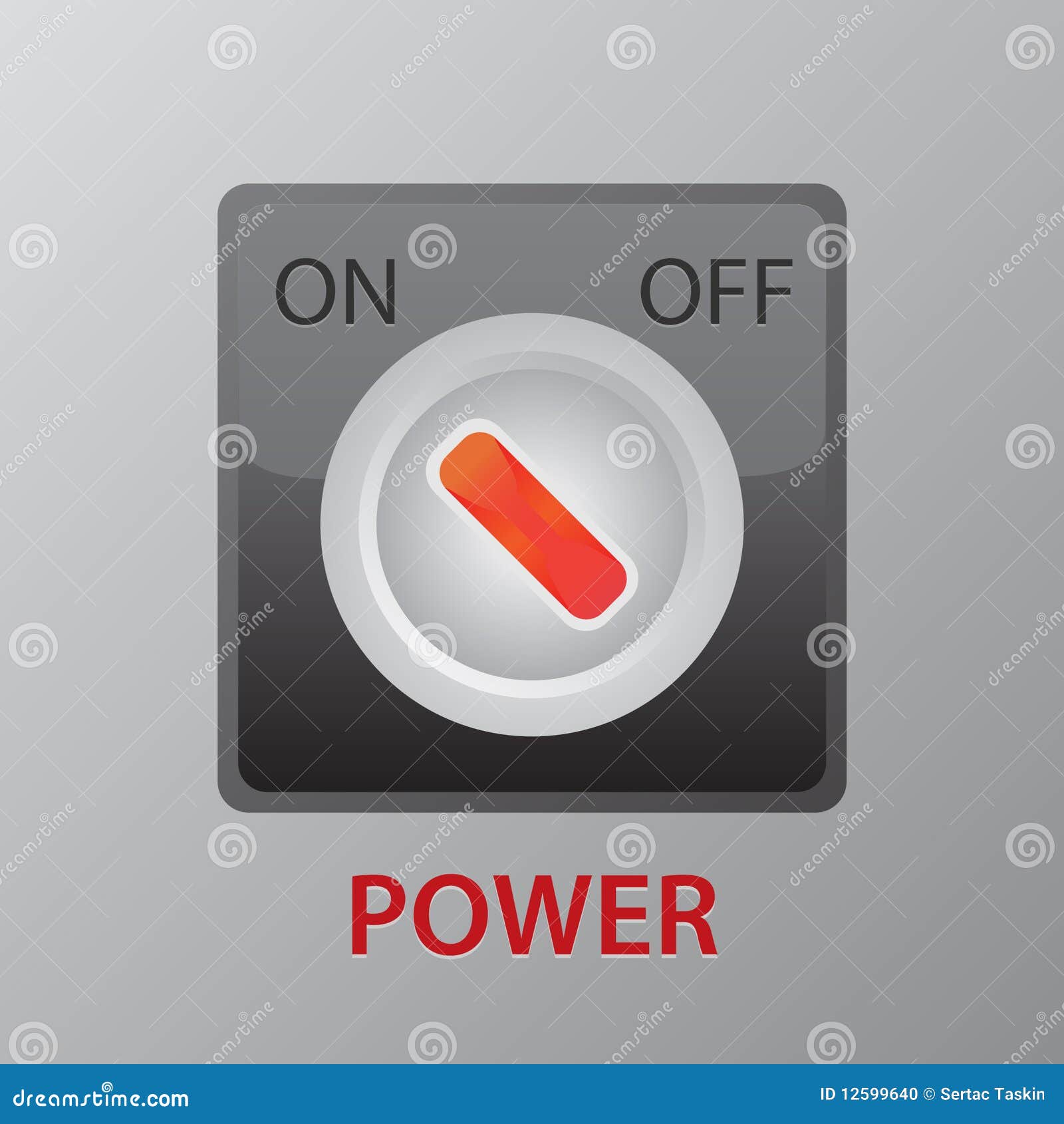 On Off Control Button stock illustration. Illustration of turn - 12599640
