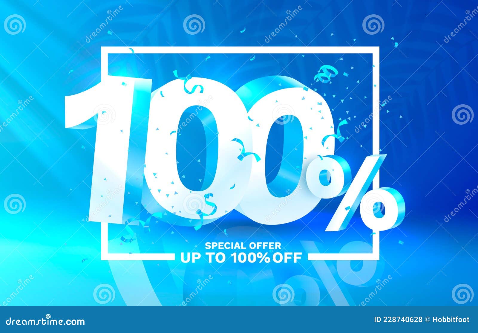 100 Off. Discount Creative Composition. 3d Sale Symbol with Decorative ...