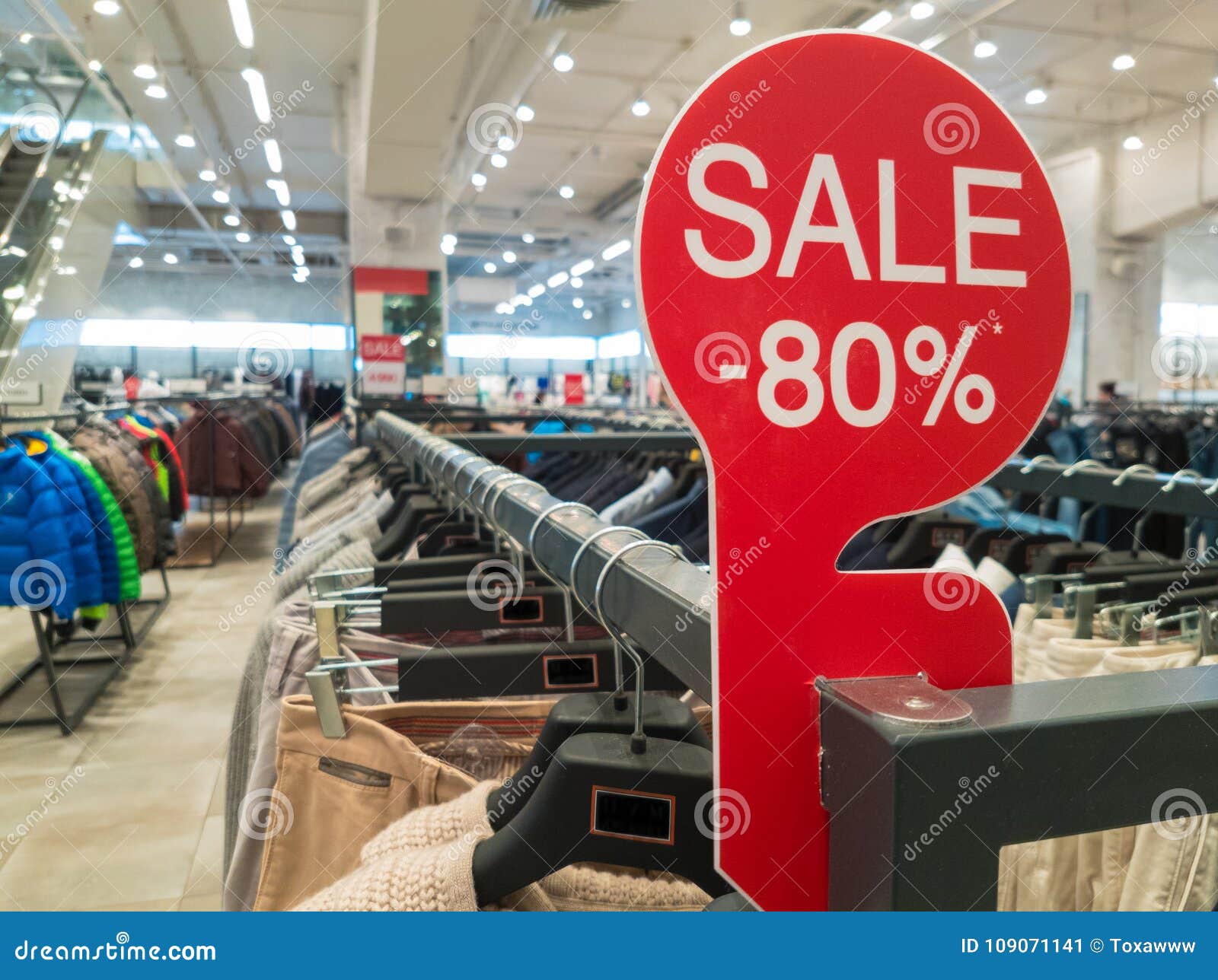 80 Off Discount Sign at the Clothing Shop Stock Image - Image of mall ...