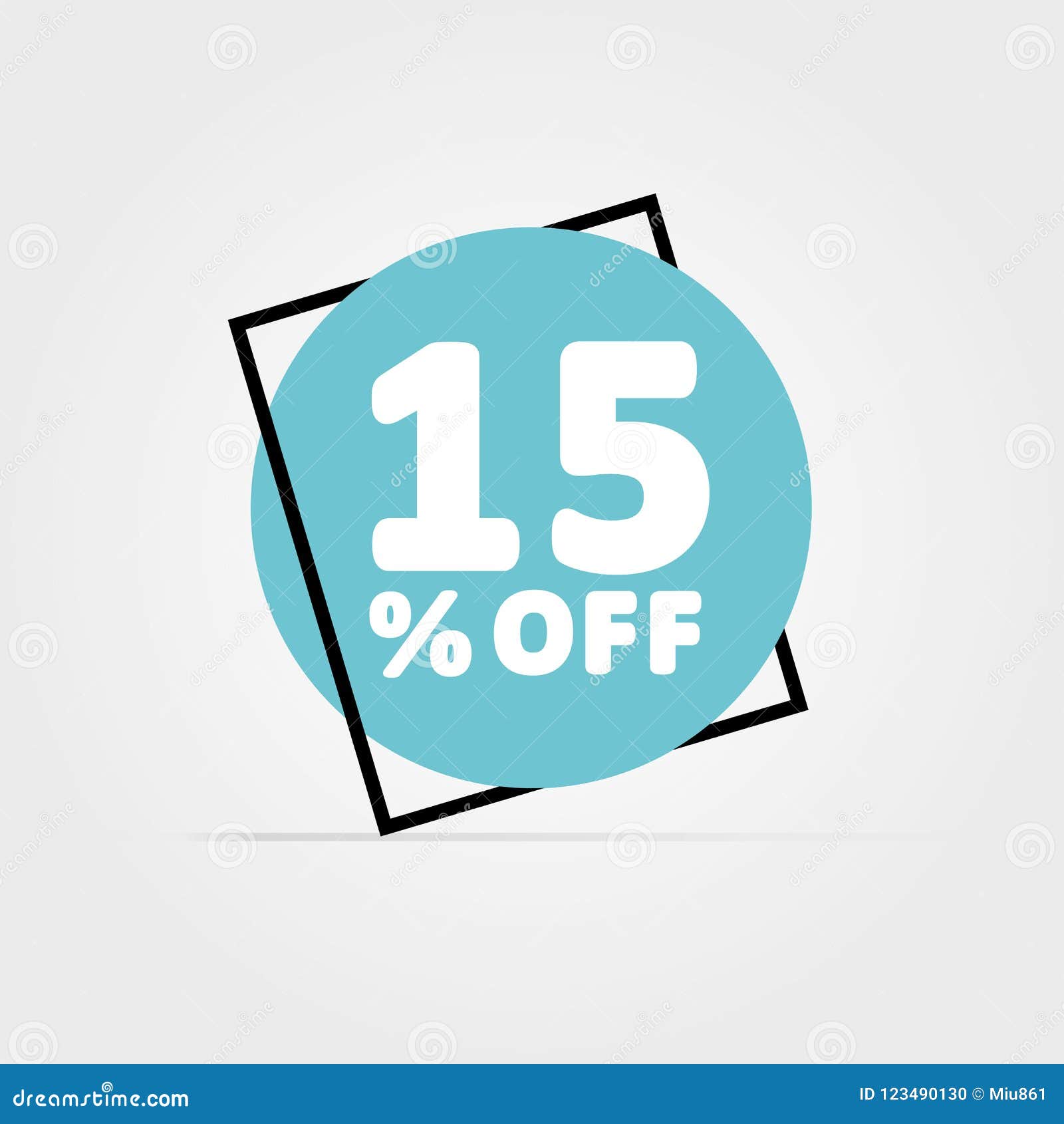 15 OFF. Discount Vector Graphic. Blue Circle in Black Frame. Stock ...