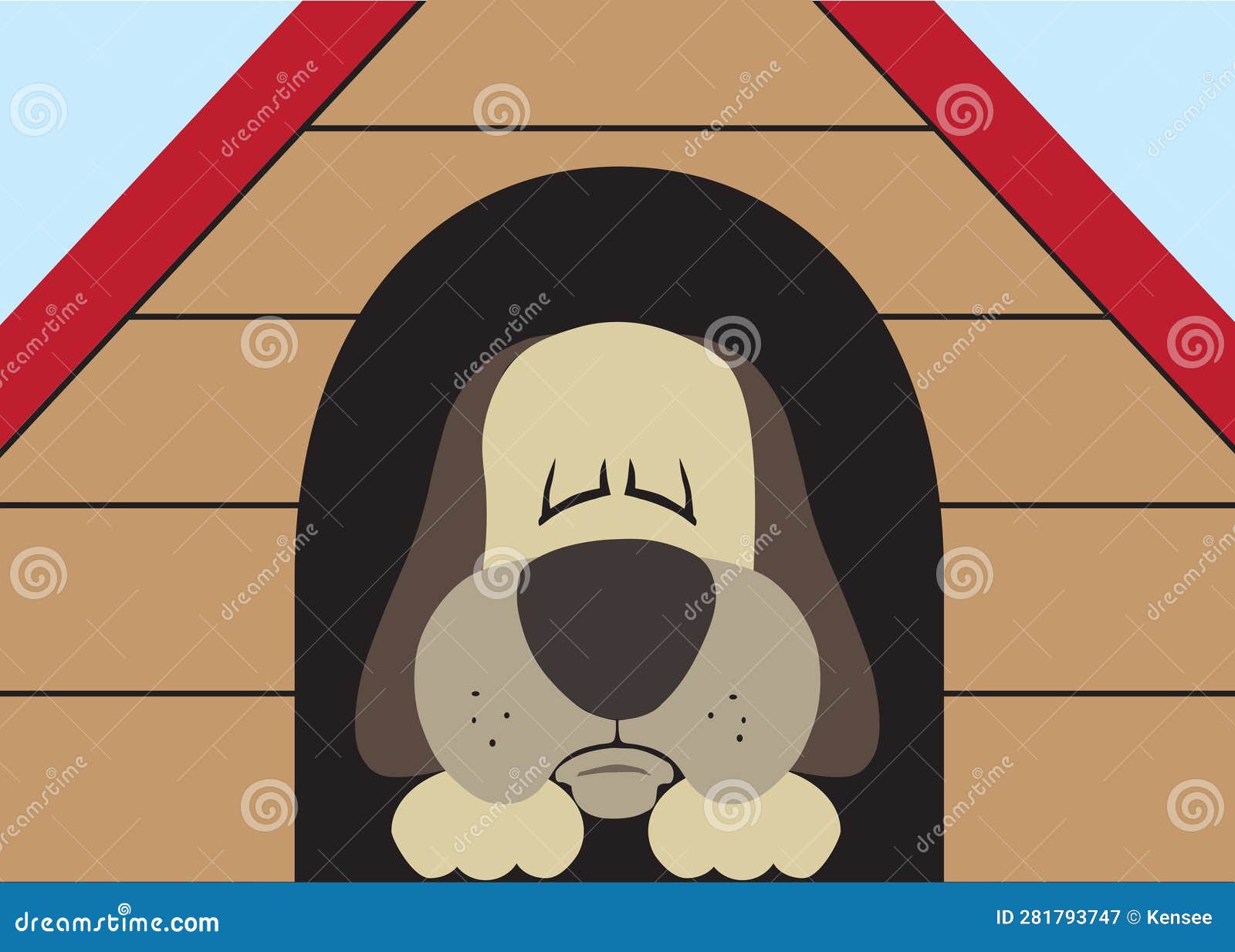 Off Duty Guard Dog stock vector. Illustration of sketch - 281793747
