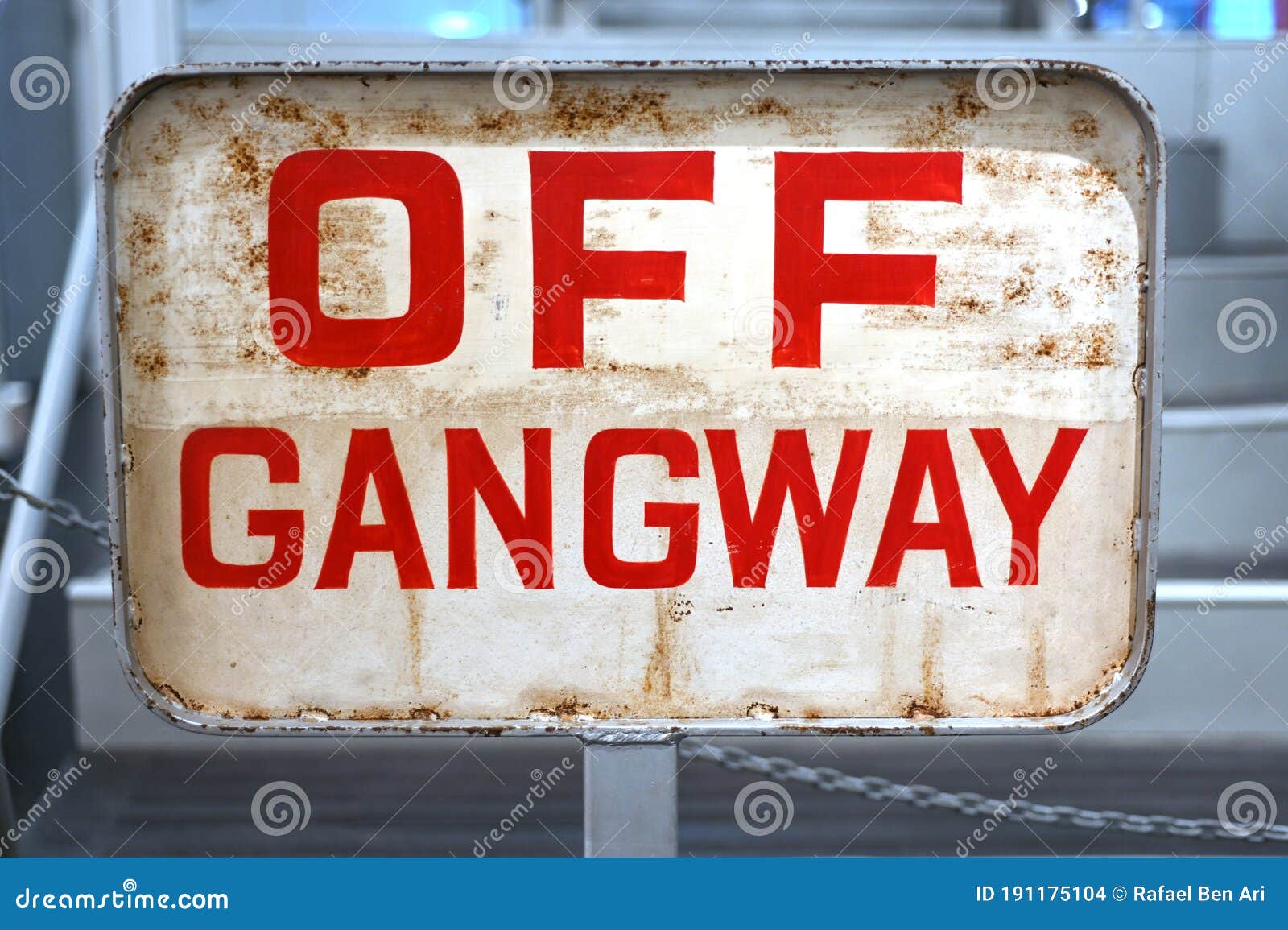 Off Gangway Sign on Passengers Ship Stock Photo - Image of gangway ...