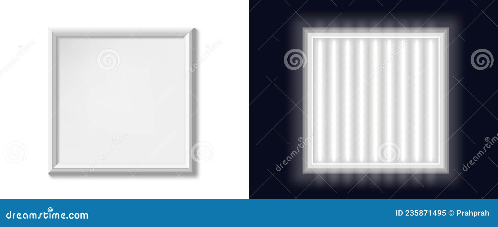 On and Off Glowing Led Panel Light Lamps Stock Vector - Illustration of ...