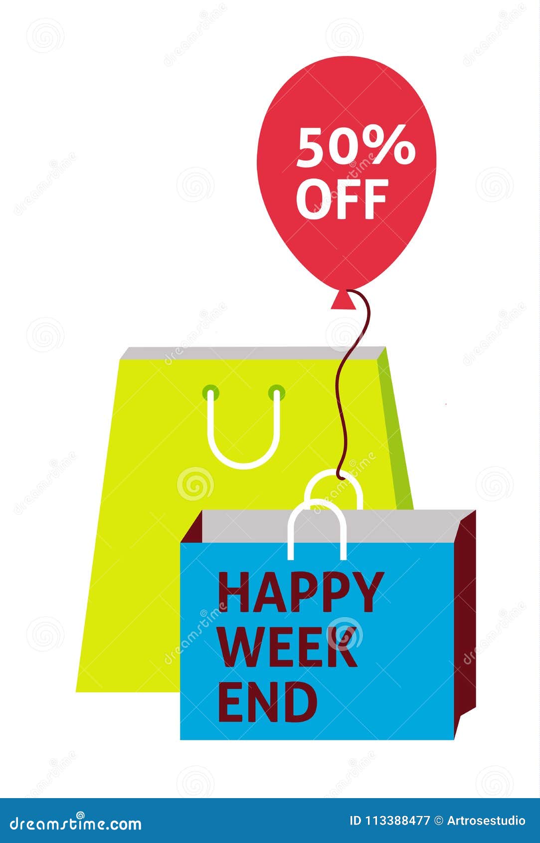 50 Off - Happy Week End Label Stock Vector - Illustration of premium ...