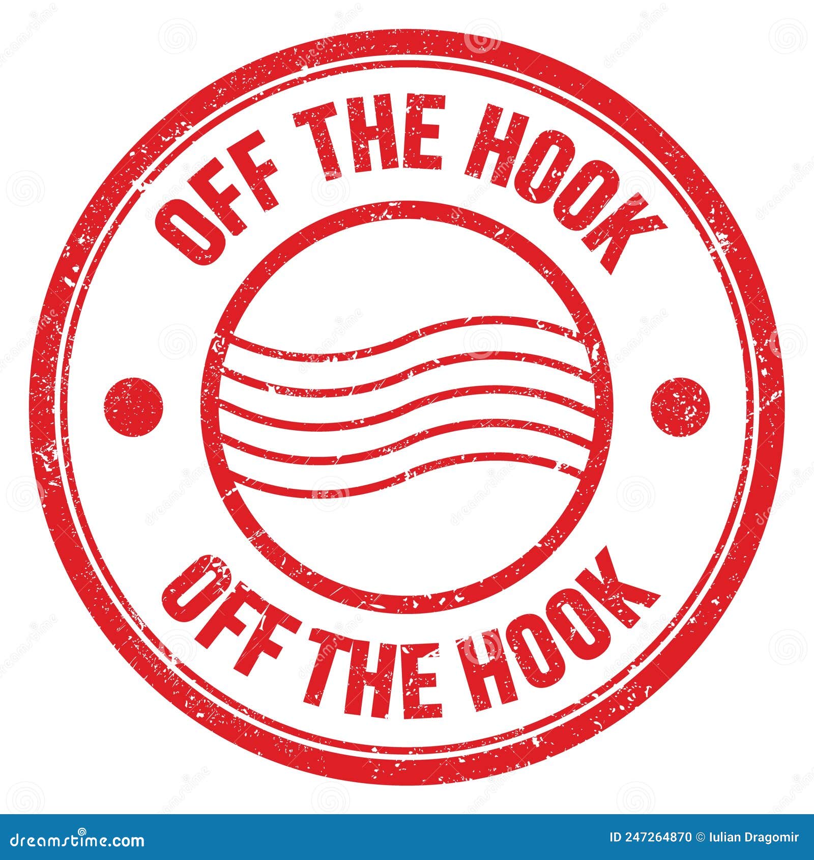 OFF the HOOK Text Written on Red Round Postal Stamp Sign Stock ...