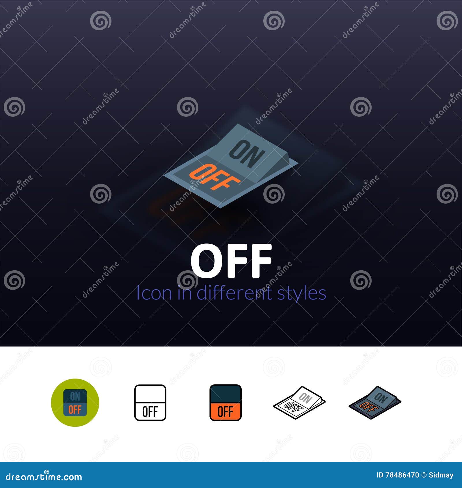 Off Icon in Different Style Stock Vector - Illustration of infographic ...