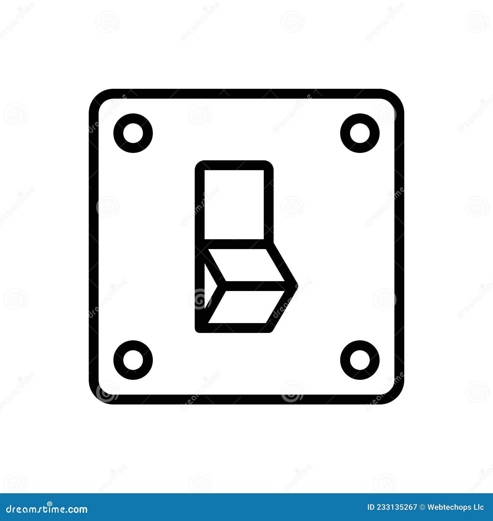 Black Line Icon for Off, Power and Technology Stock Vector ...