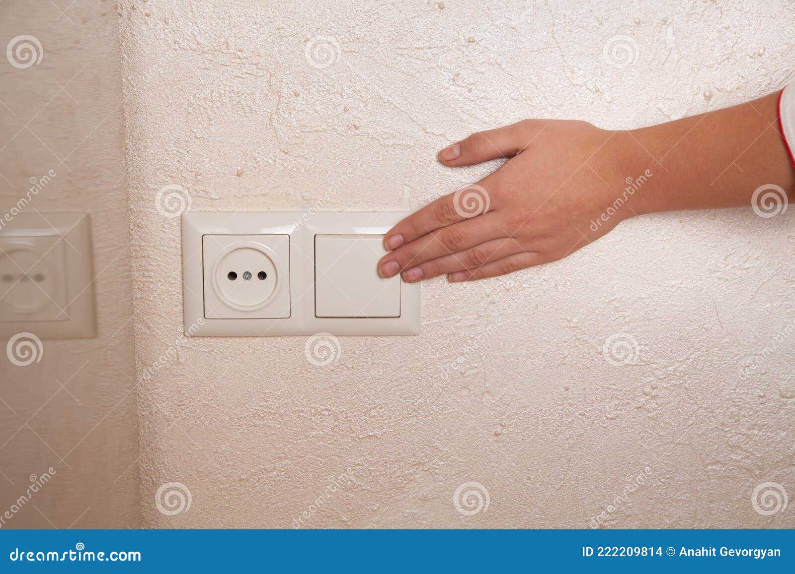 On or Off Light Switch. Woman Hand Stock Photo - Image of industry ...