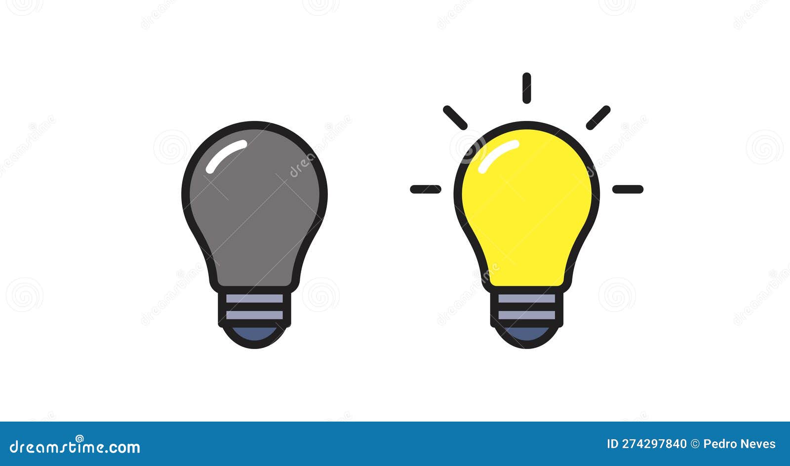 On and Off Lightbulb Icon. Vector Thin Line Illustration Symbolizing ...