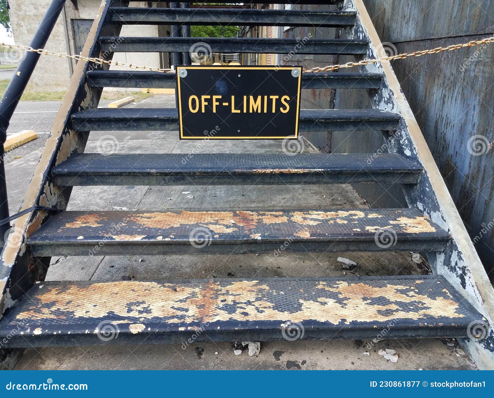 Off Limits Sign on Worn Stairs or Steps Stock Image - Image of ...