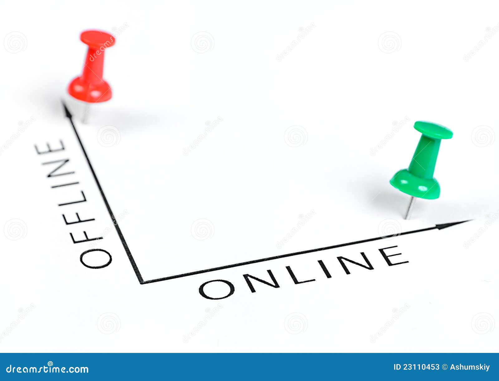 Off-line en Online grafiek stock afbeelding. Image of pijl - 23110453