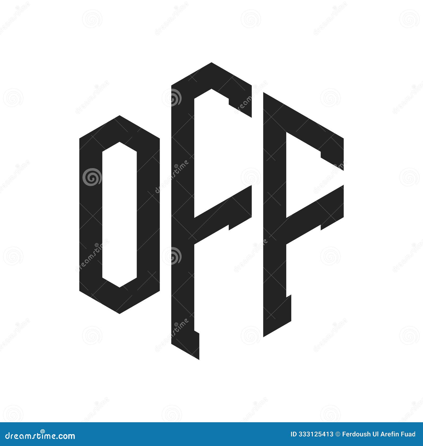 OFF Logo Design. Initial Letter OFF Monogram Logo Using Hexagon Shape ...