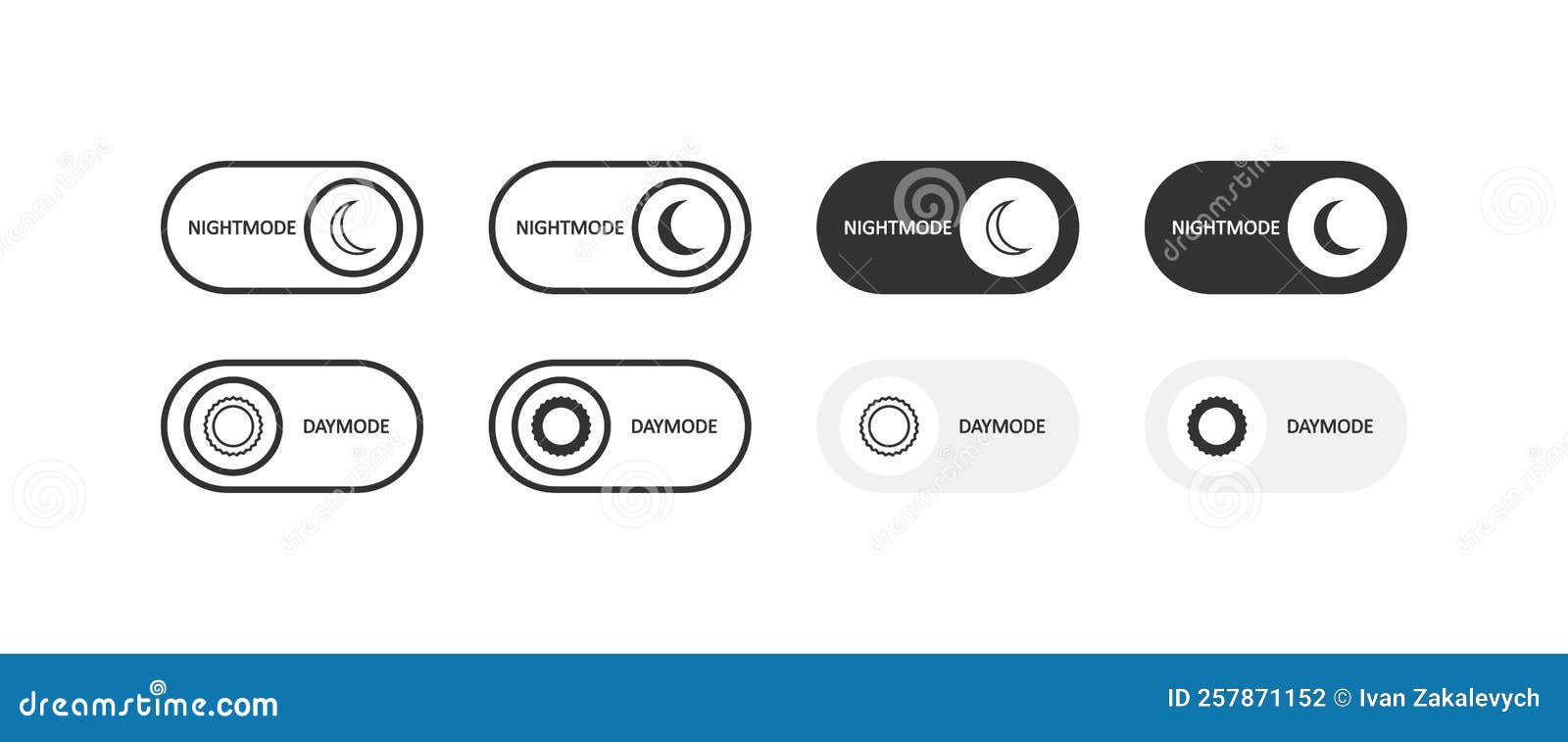 On Off Modes Switch Element for Mobile App Icon. Interface Control ...
