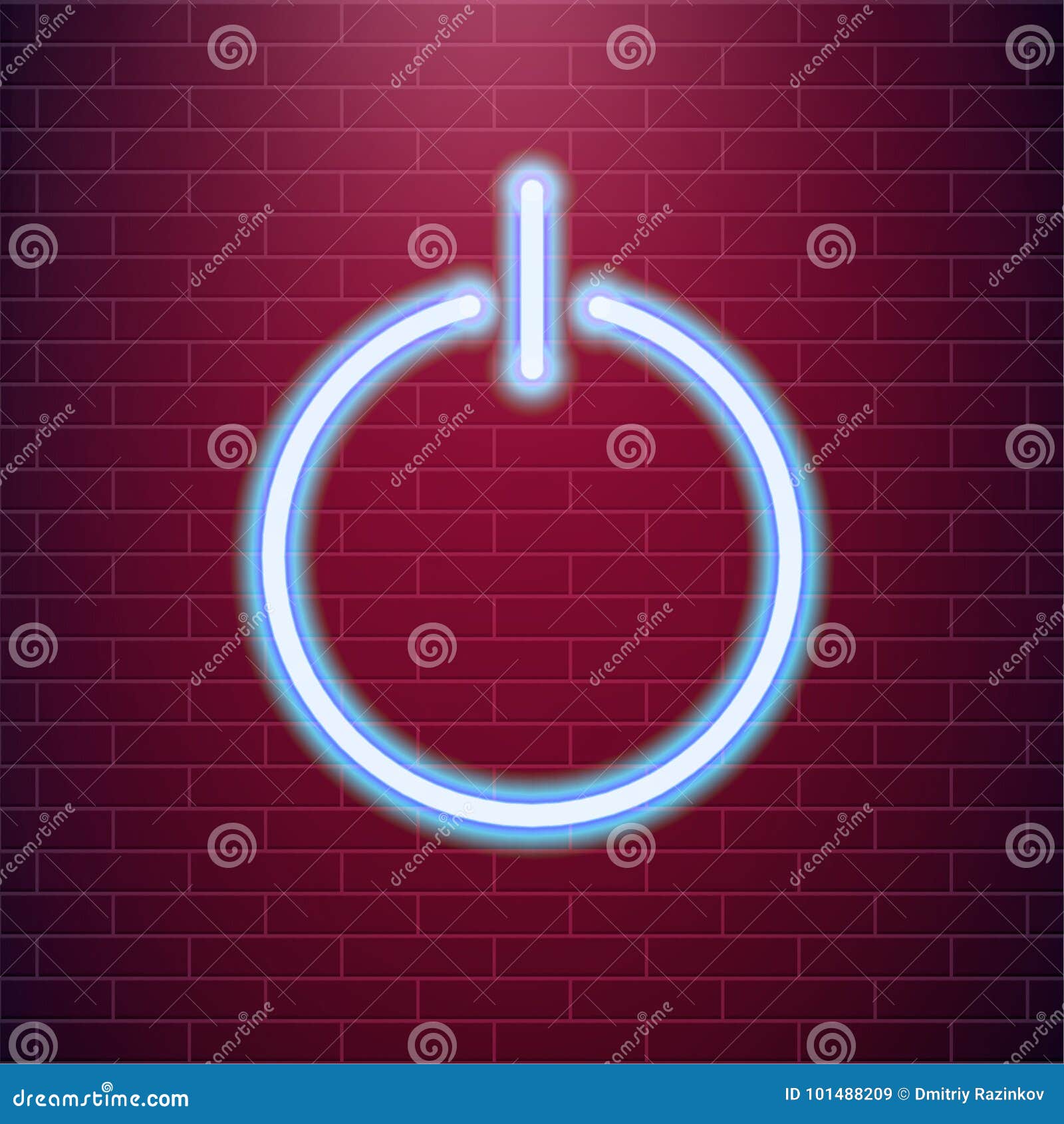 On and Off Lamp Neon Light Toggle Switch Button. Vector Illustration ...