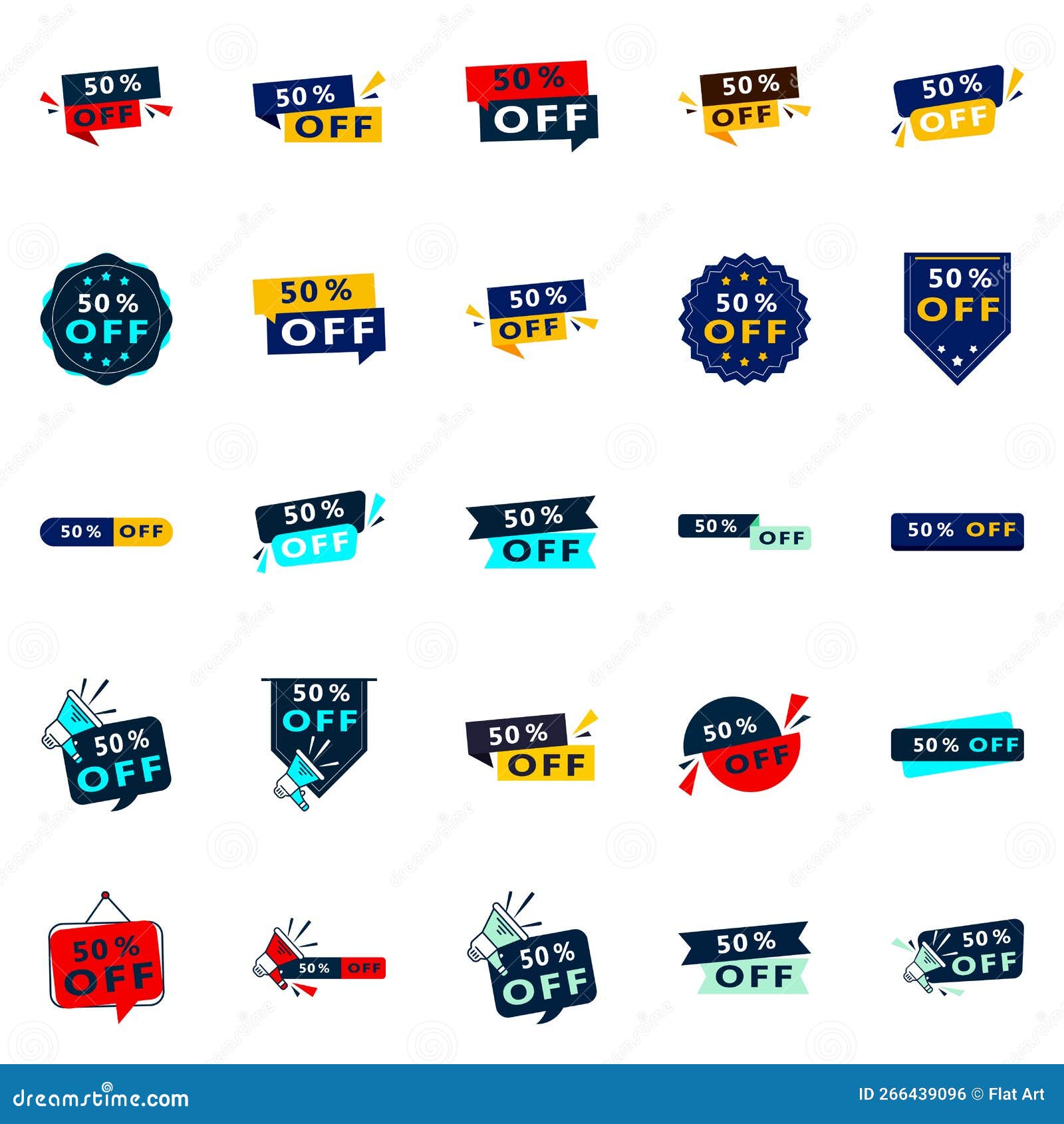 50 Off Pack Different Design Variations Stock Vector - Illustration of ...