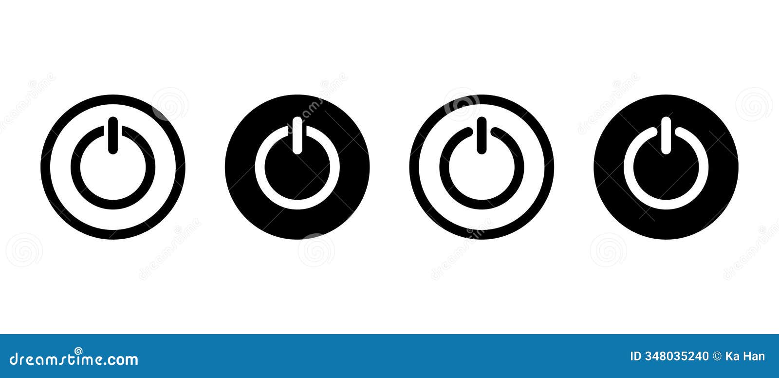 On Off Power Button Icon Set. Switch on Switch Off Sign Symbol Stock ...