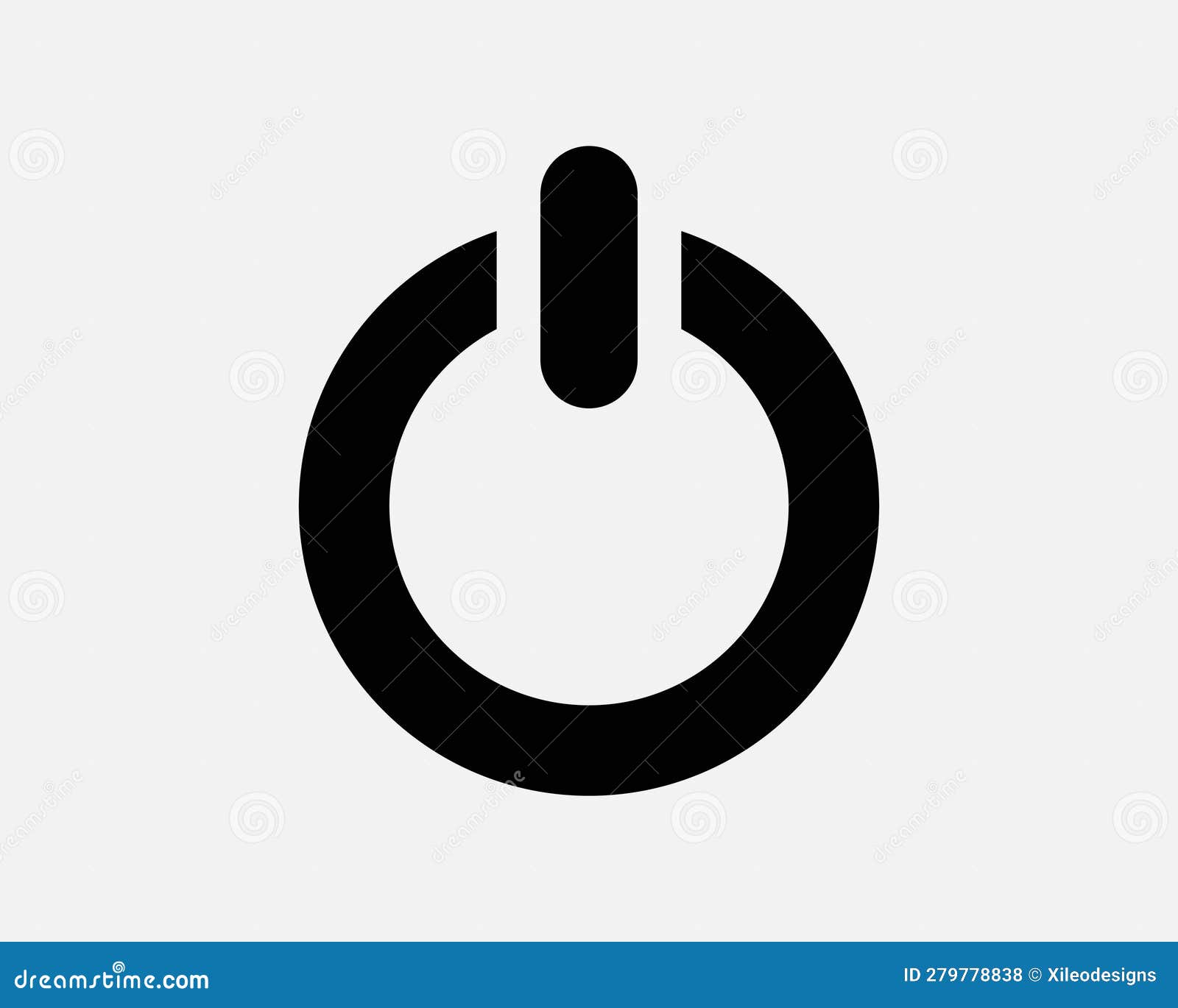 On Off Power Icon. Start Stop Button Switch Computer Shutdown Round ...