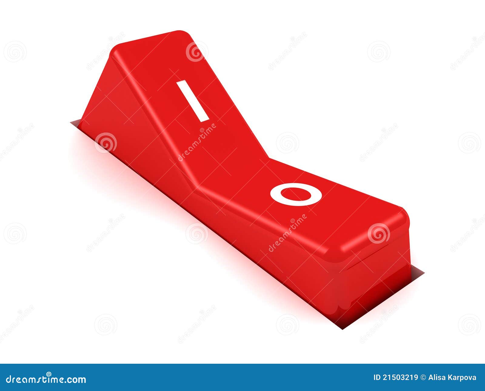 On Off Red Switch on White Surface Stock Illustration - Illustration of ...